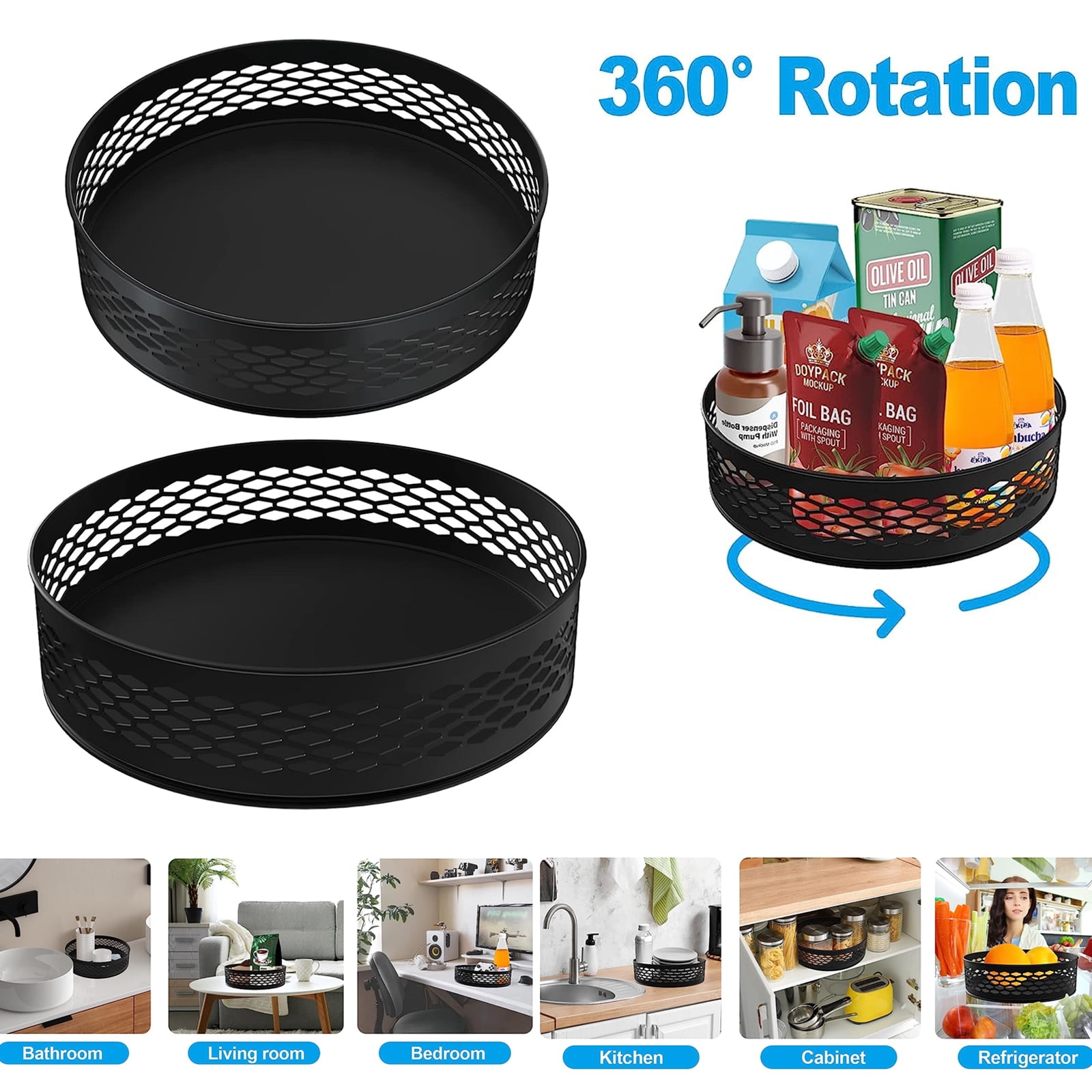 Lazy Susan Organizer, 9&10 Inch Lazy Susan Turntable for Cabinet Table ...