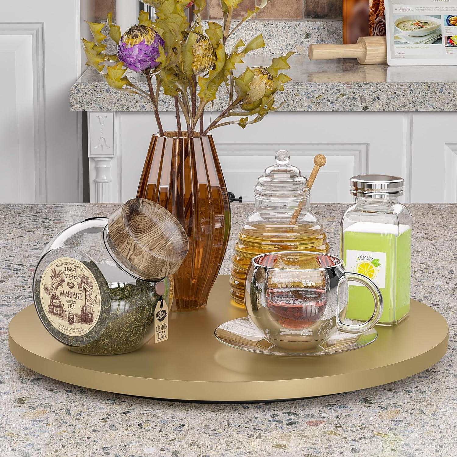 Lazy Susan for Table Top Bamboo Lazy Susan Turntable for Cabinet ...