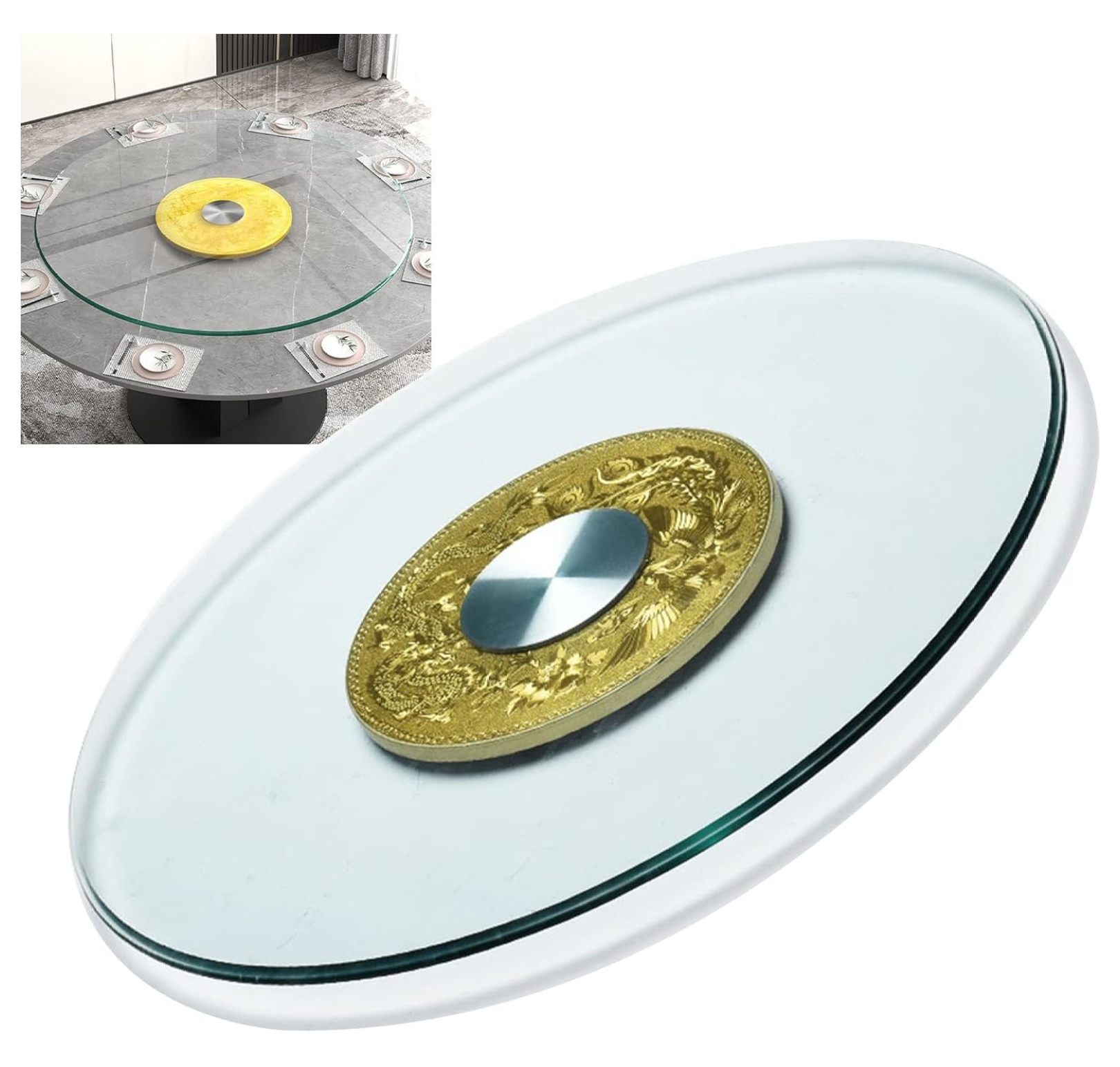 Lazy Susan Turntable For Dining Table,Countertop,Tempered Glass ...