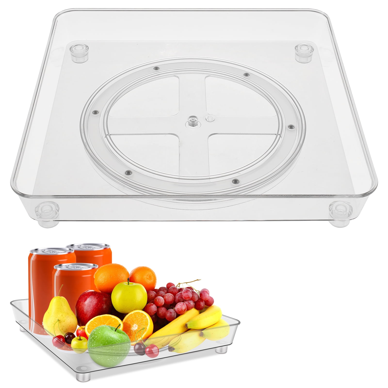 Lazy Susan Turntable Organizer for Cabinet Clear Susan Organizer 360 ...