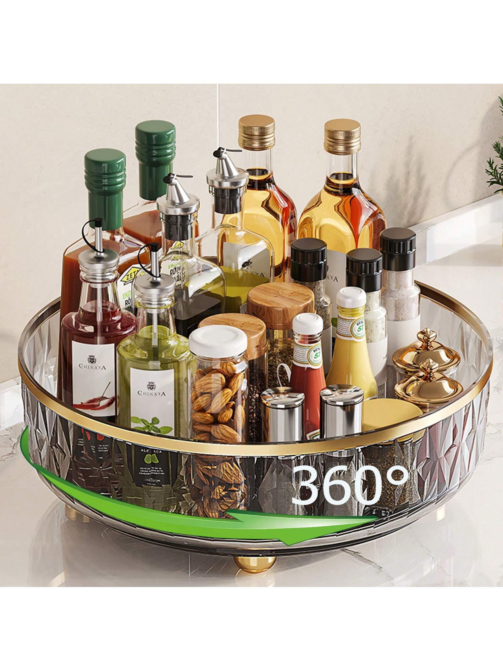 Lazy Susan Turntable Organizer For Cabinet, Makeup Perfume Organizer ...