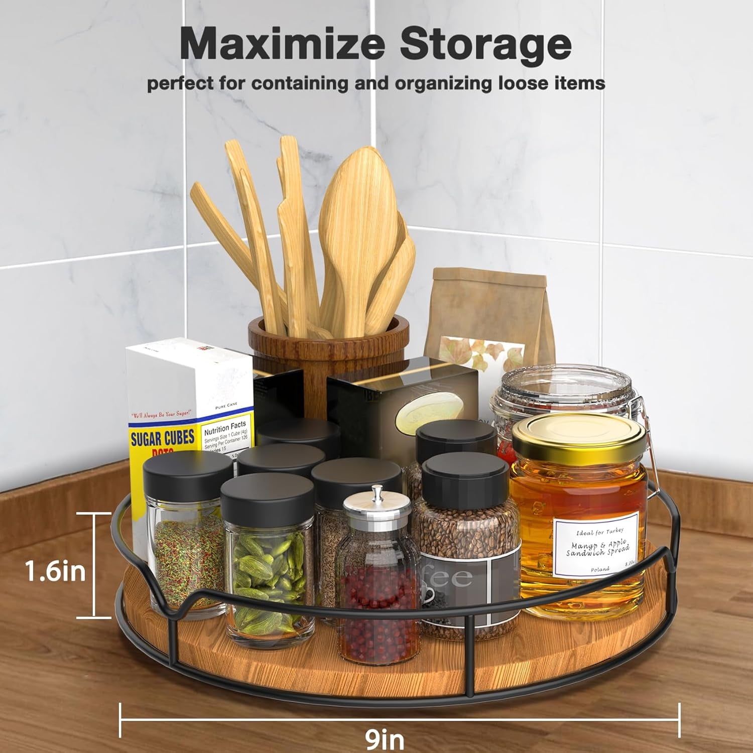 Lazy Susan Turntable Organizer for Cabinet Pantry Kitchen Countertop ...