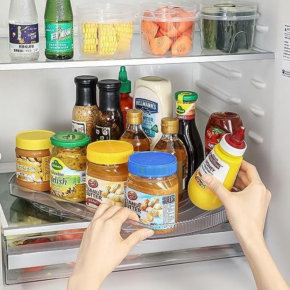 Lazy Susan Turntable Organizer for Refrigerator, 360° Rotate Fridge ...