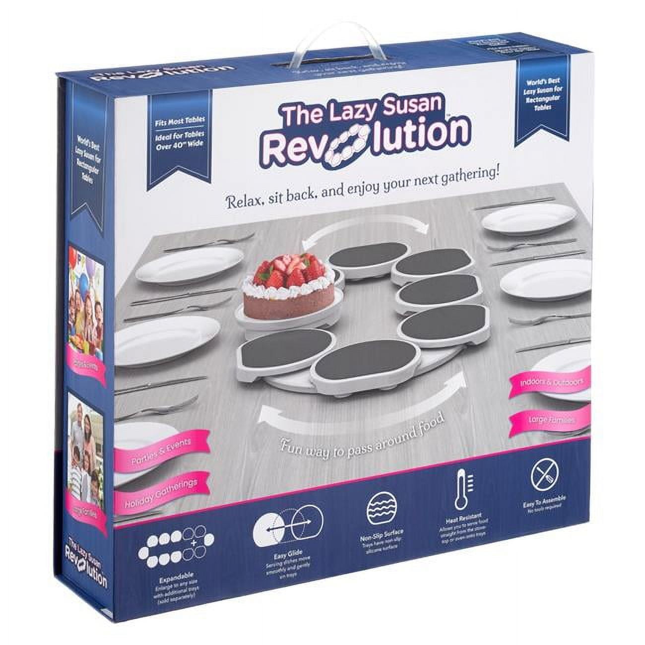 Lazy Susan Turntable for Rectangular Long & Oblong Tables Dining - Full ...