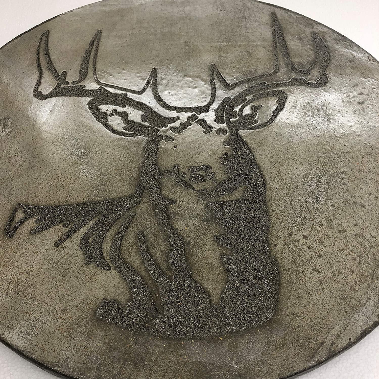 Lazy Susan Unique Engraved Deer Head with Slate Texture, Hand Crafted ...