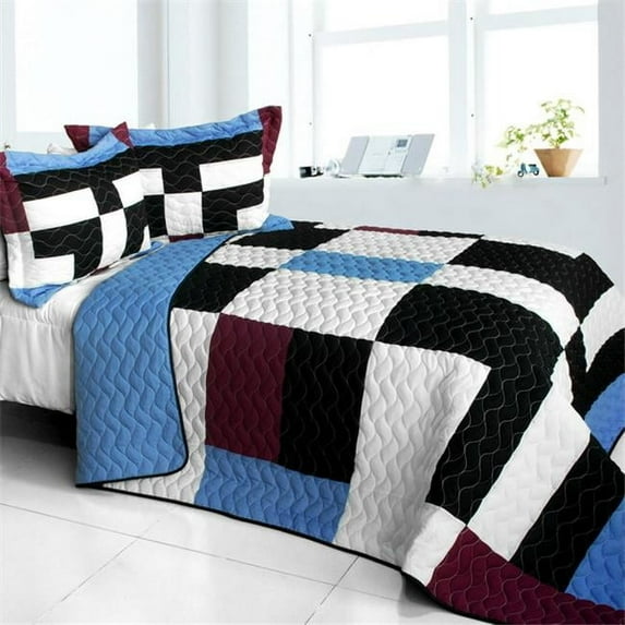 Lazy Weekend Time - 3 Pieces Vermicelli - Quilted Patchwork Quilt Set ...