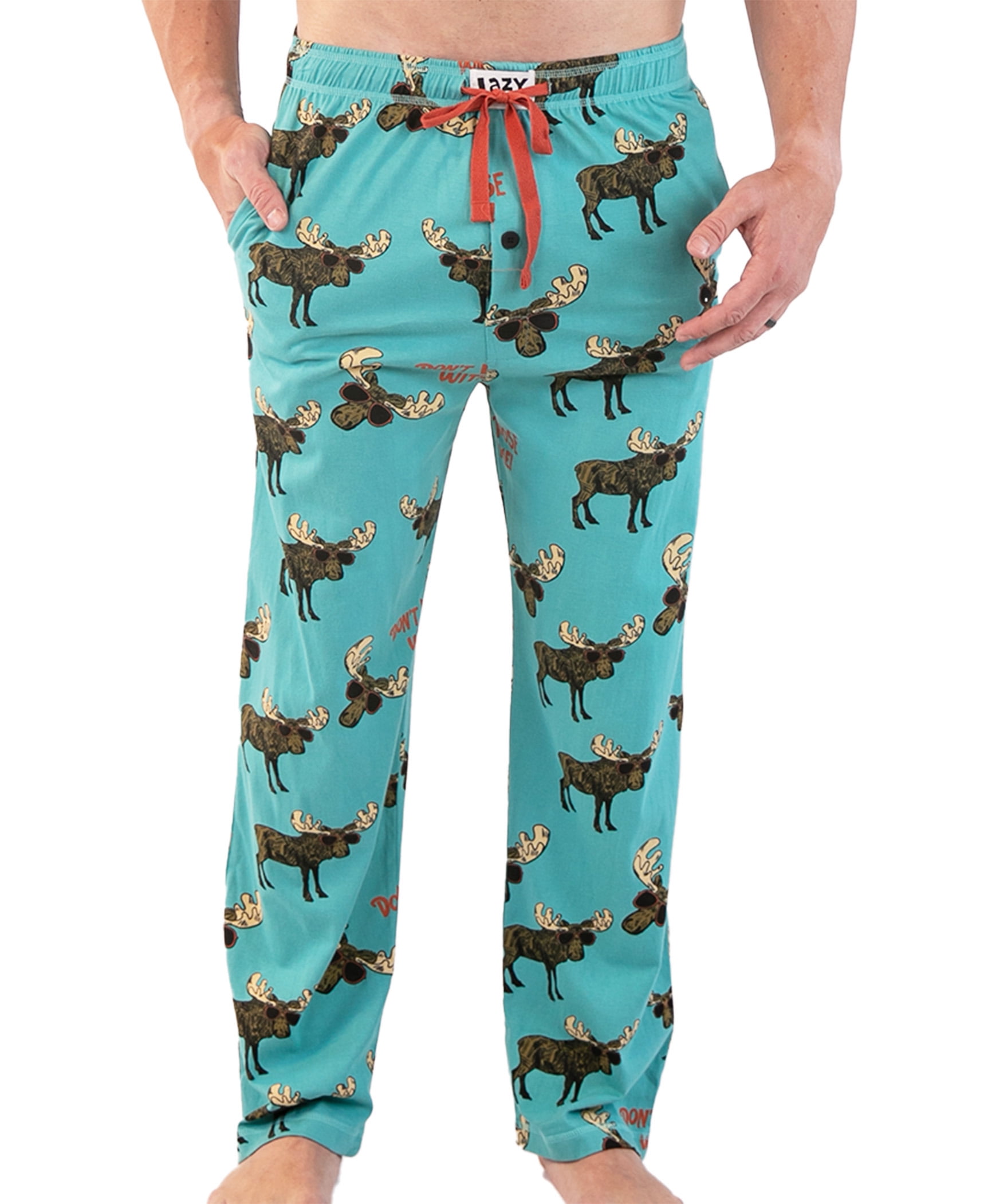 LazyOne Men's Animal Pajama Pants, Funny Moose Design, 100% Cotton ...