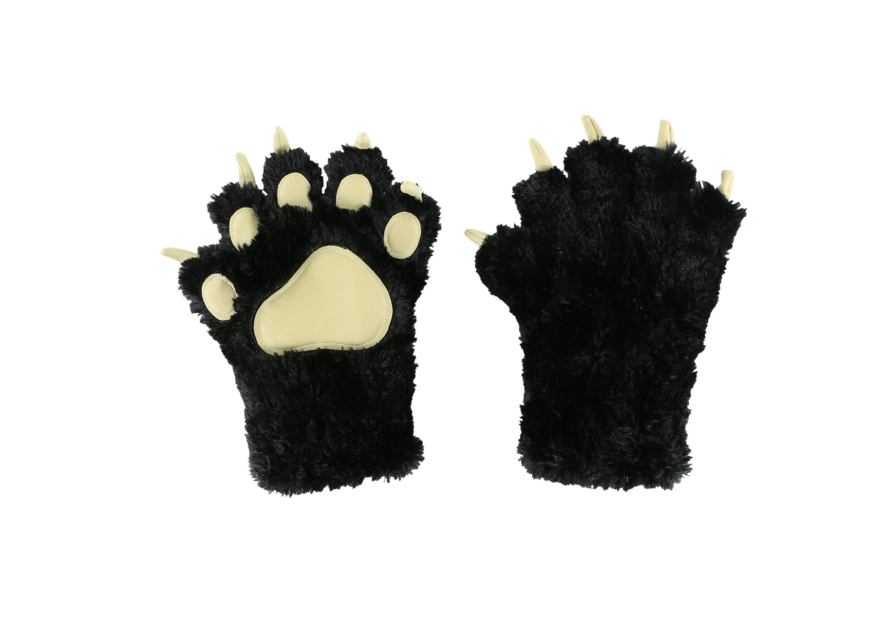 LazyOne Animal Paw Mittens for Adults and Kids, Bear, Costumes (Black ...