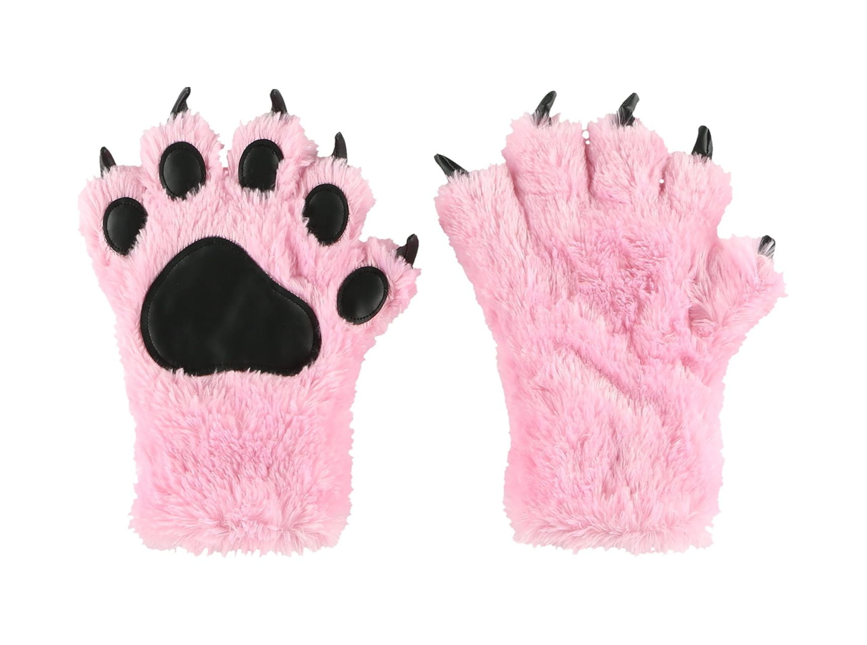 LazyOne Animal Paw Mittens for Adults and Kids, Bear, Costumes (Pink ...