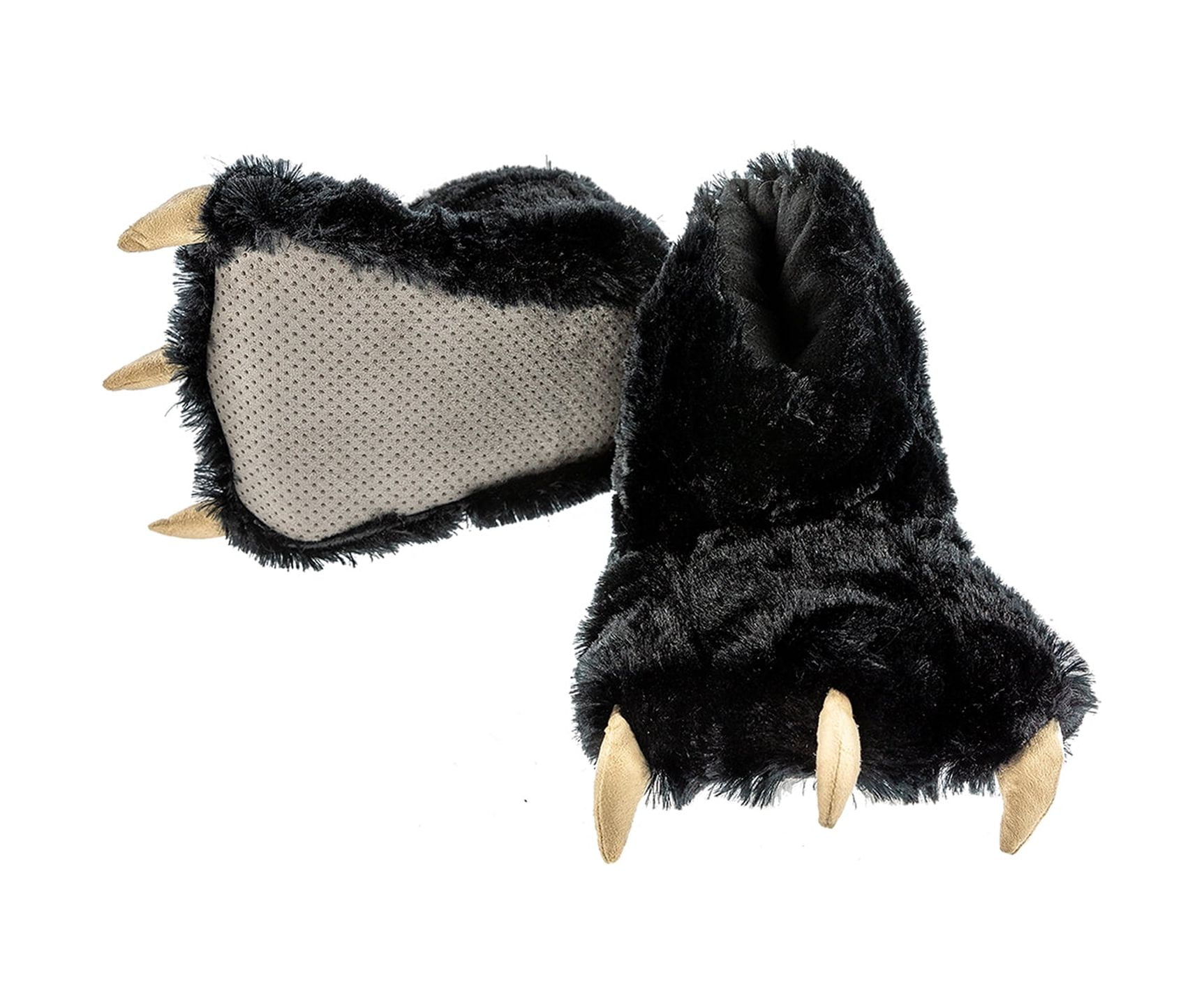LazyOne Animal Paw Slippers, Black Bear, Child and Adult Unisex Furry ...