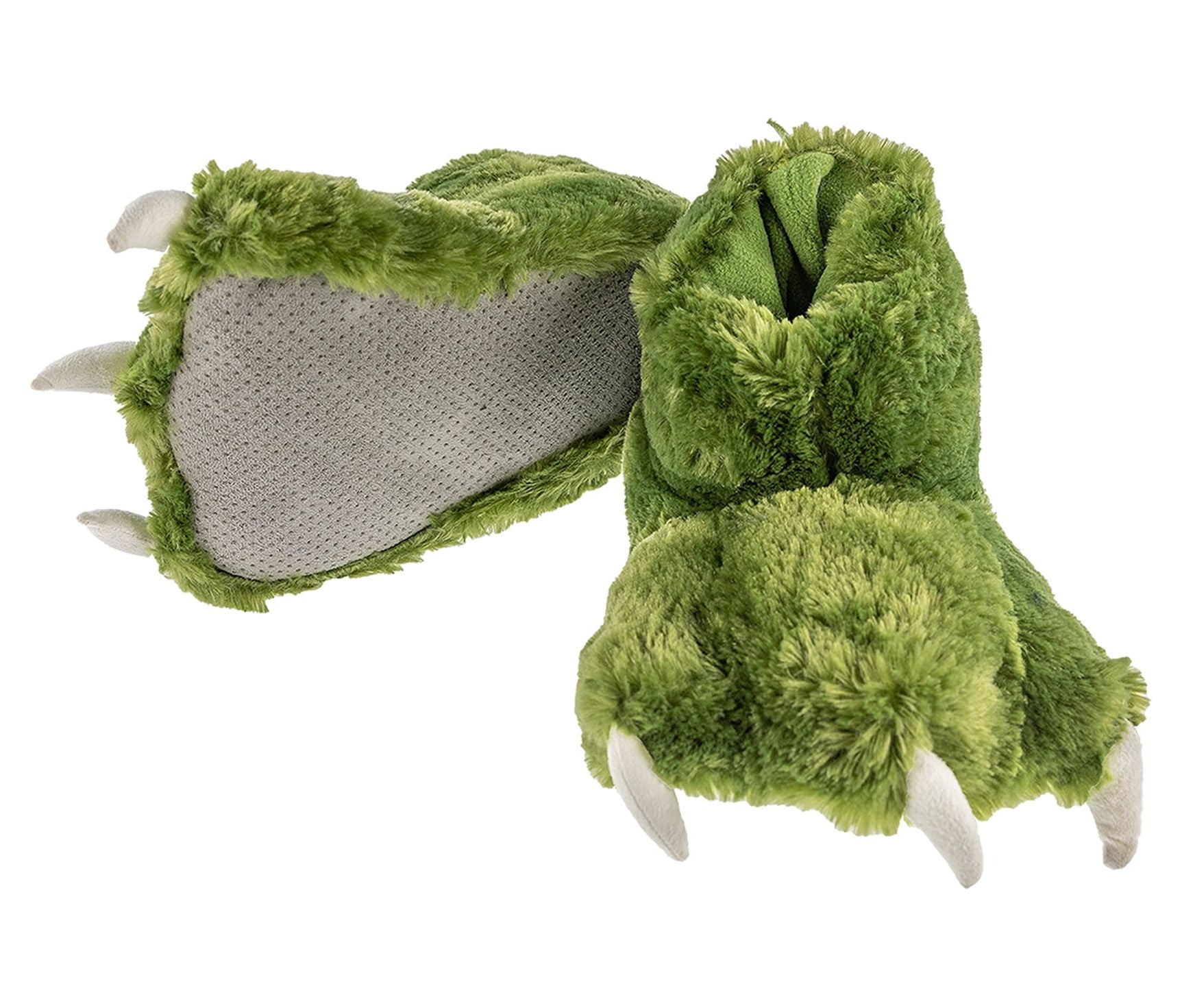 LazyOne Animal Paw Slippers, Green Dinosaur, Child and Adult Unisex ...