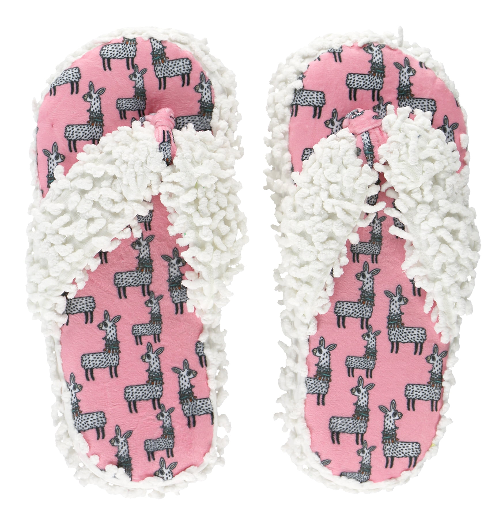 Lazy One Fuzzy Flip-Flop Spa Slippers for Women, Microfiber Padding ...