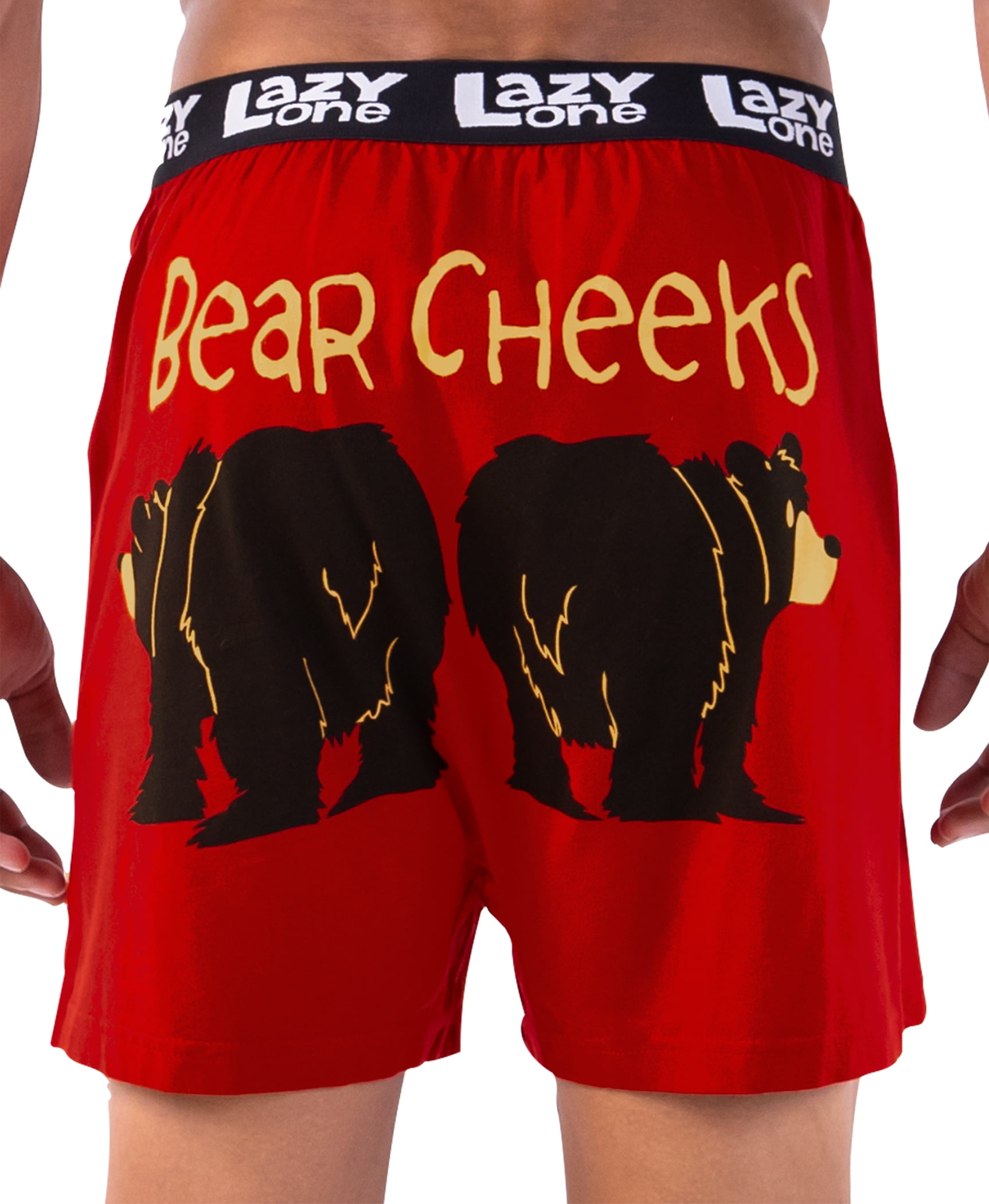 Lazy One Funny Animal Boxer Shorts, Bear Cheeks Design, Humorous ...