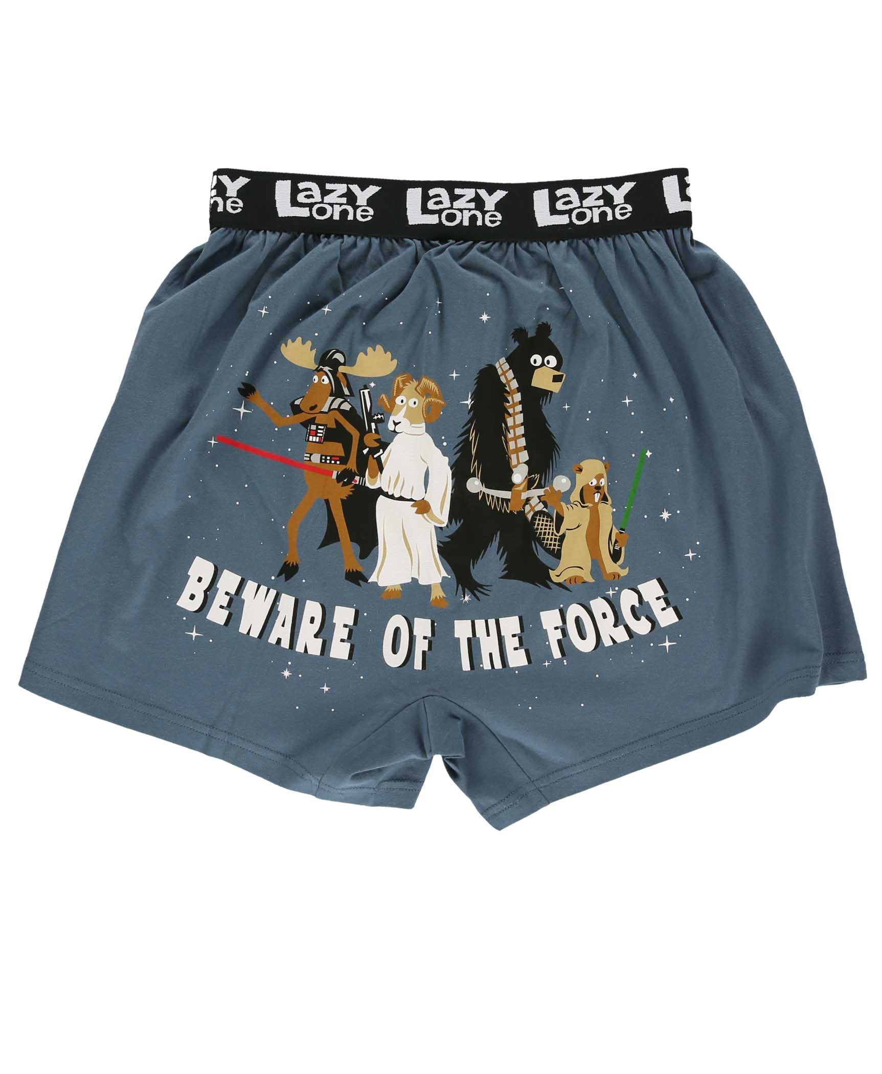 LazyOne Funny Animal Boxers, Beware the Force, Humorous Underwear, Gag ...