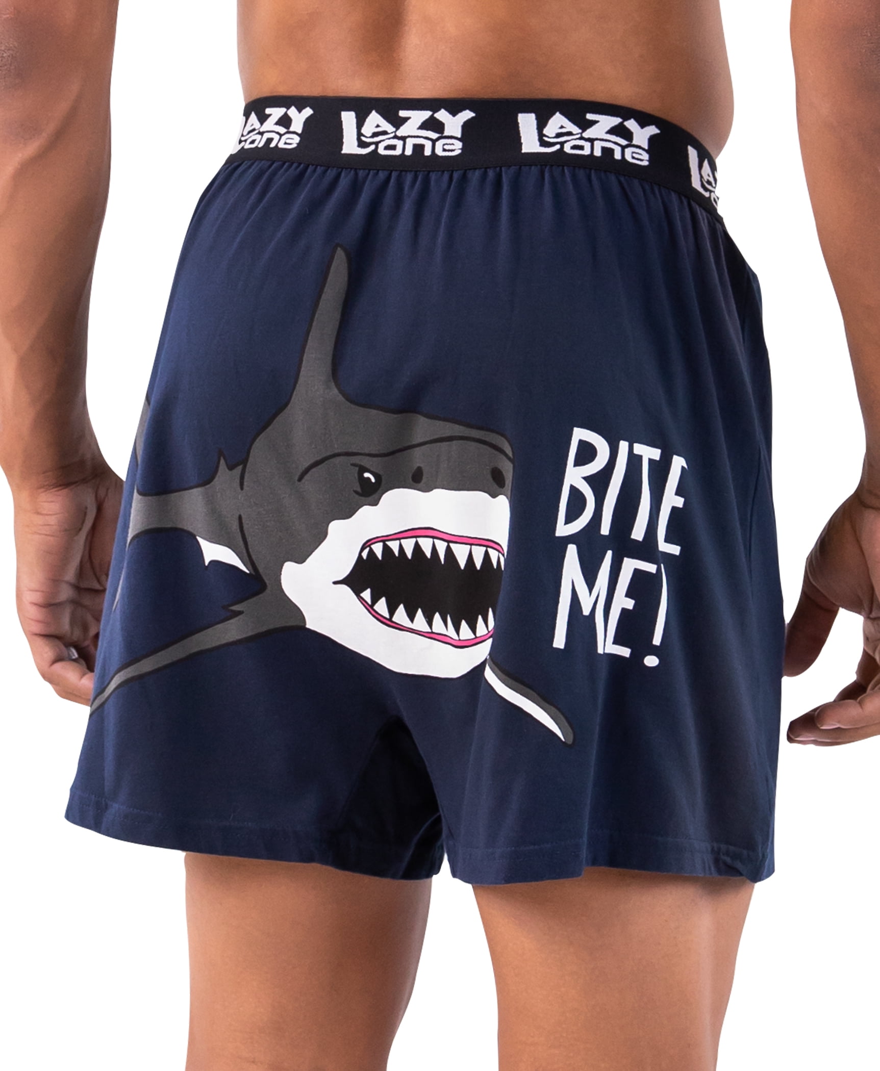 LazyOne Funny Animal Boxer Shorts, Humorous Underwear, Shark Print, 100 ...