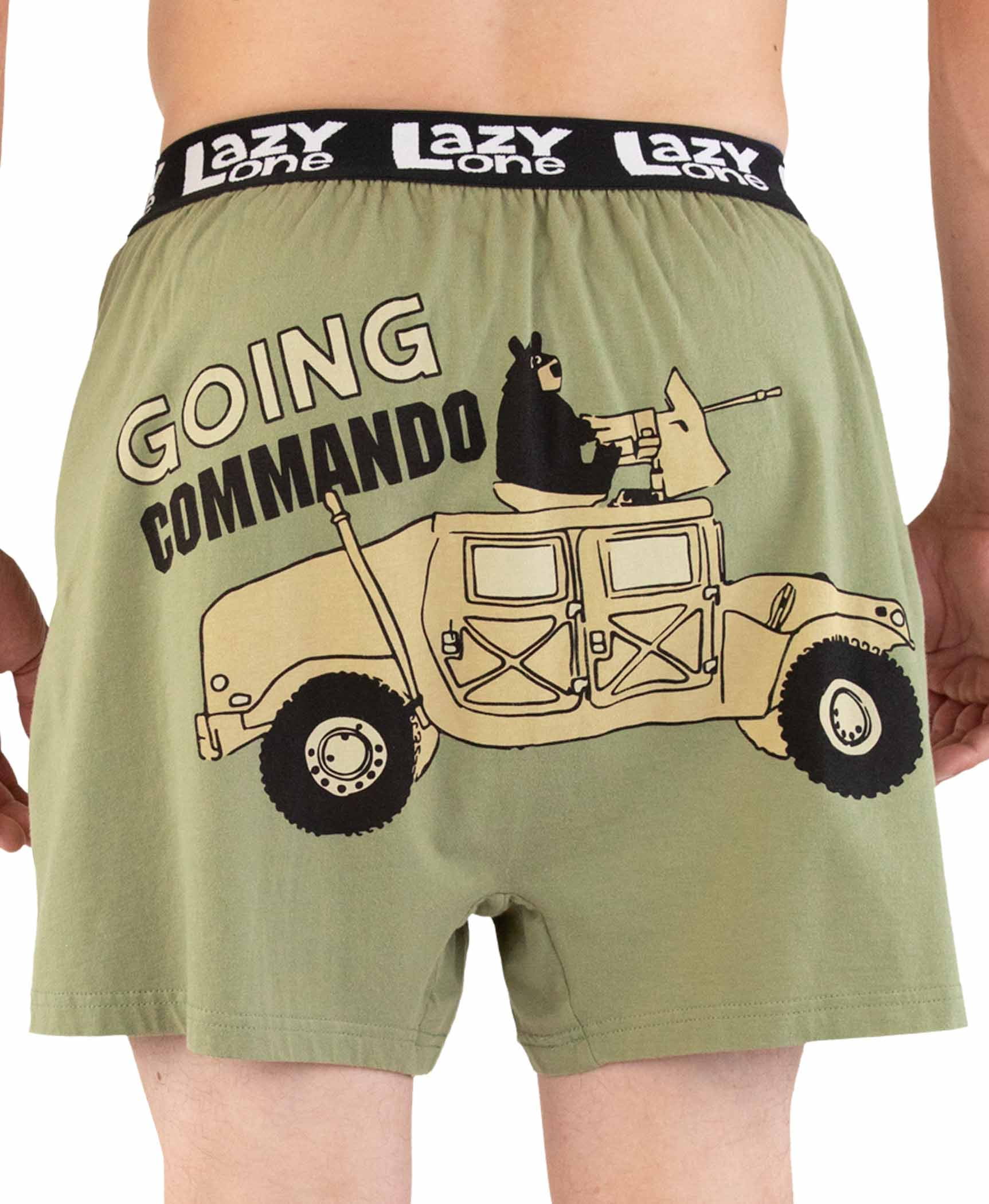 LazyOne Funny Animal Boxers, Going Commando Green, Humorous Underwear, Gag Gifts for Men (Large ...