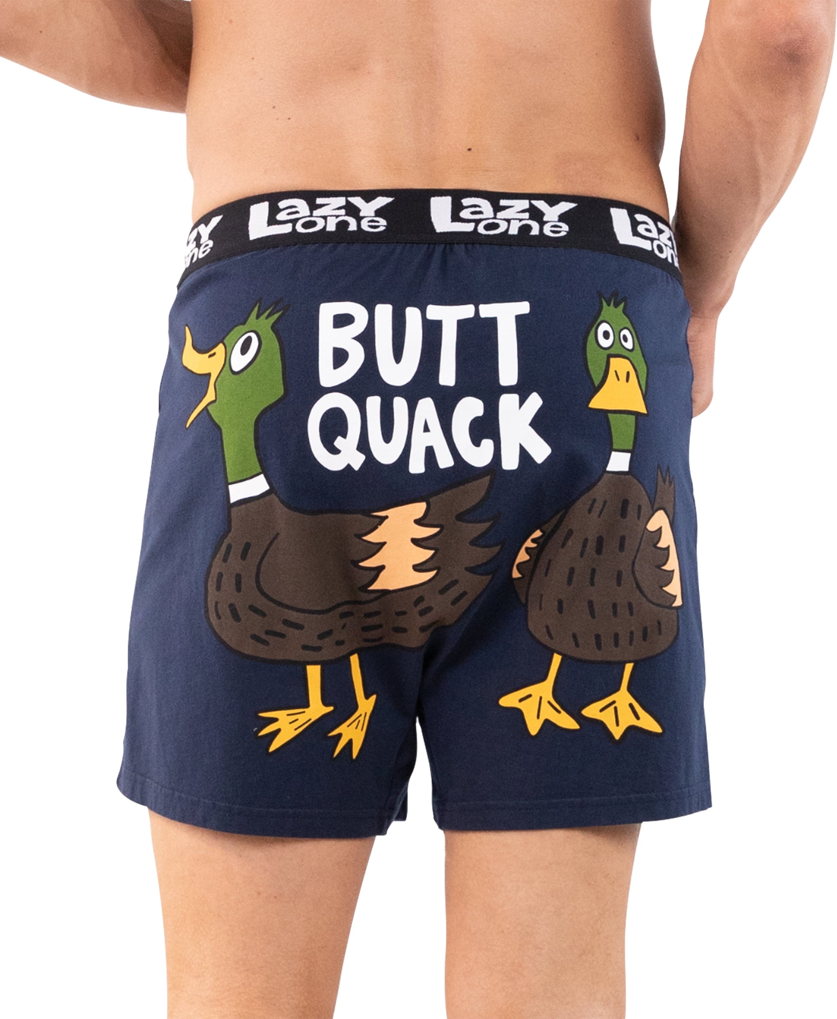 LazyOne Novelty Fun Animal Boxers, Medium - 'Butt Quack' Humorous ...
