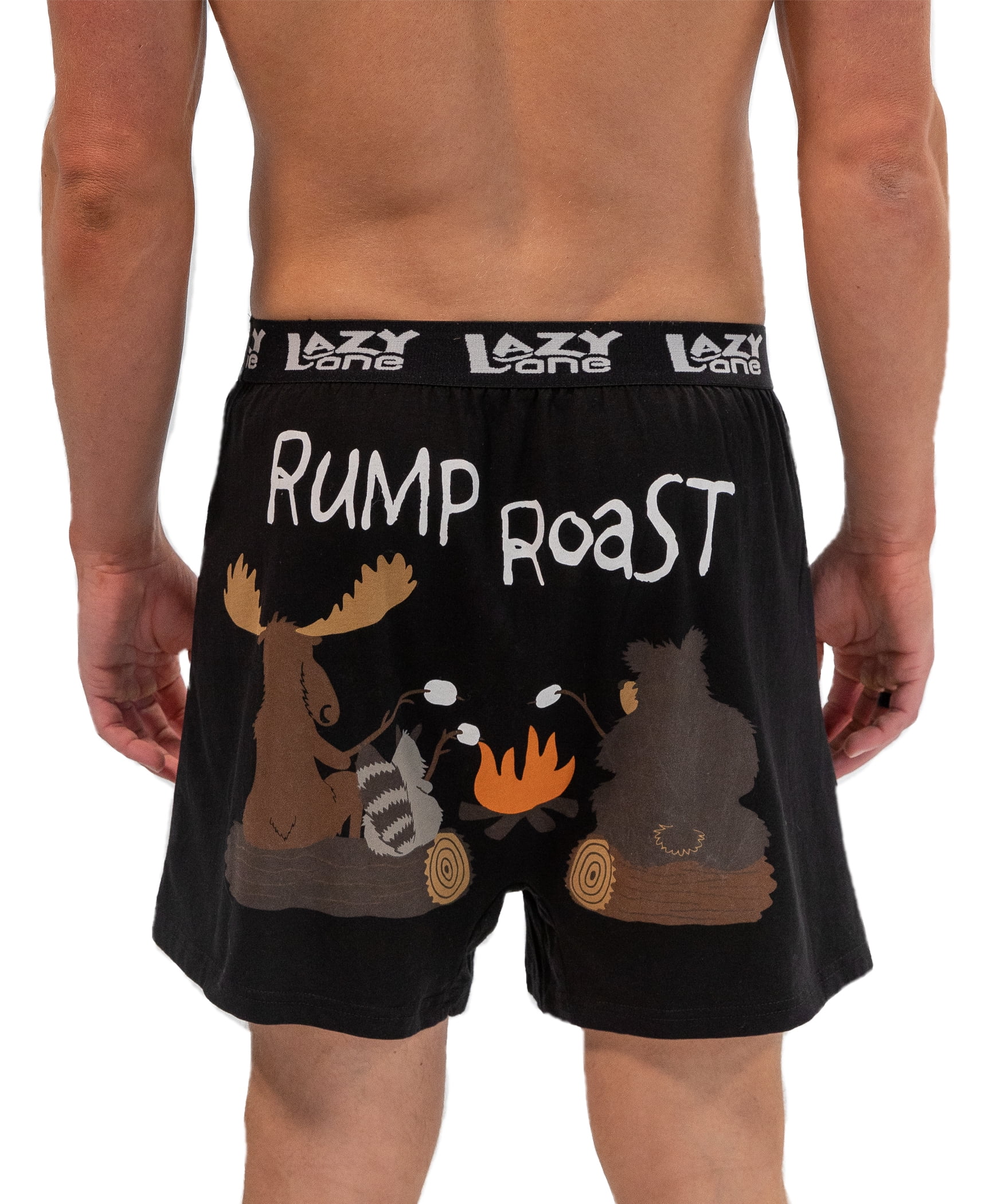 Lazy One Funny Animal Boxer Shorts, Rump Roast Print, Humorous Cotton ...