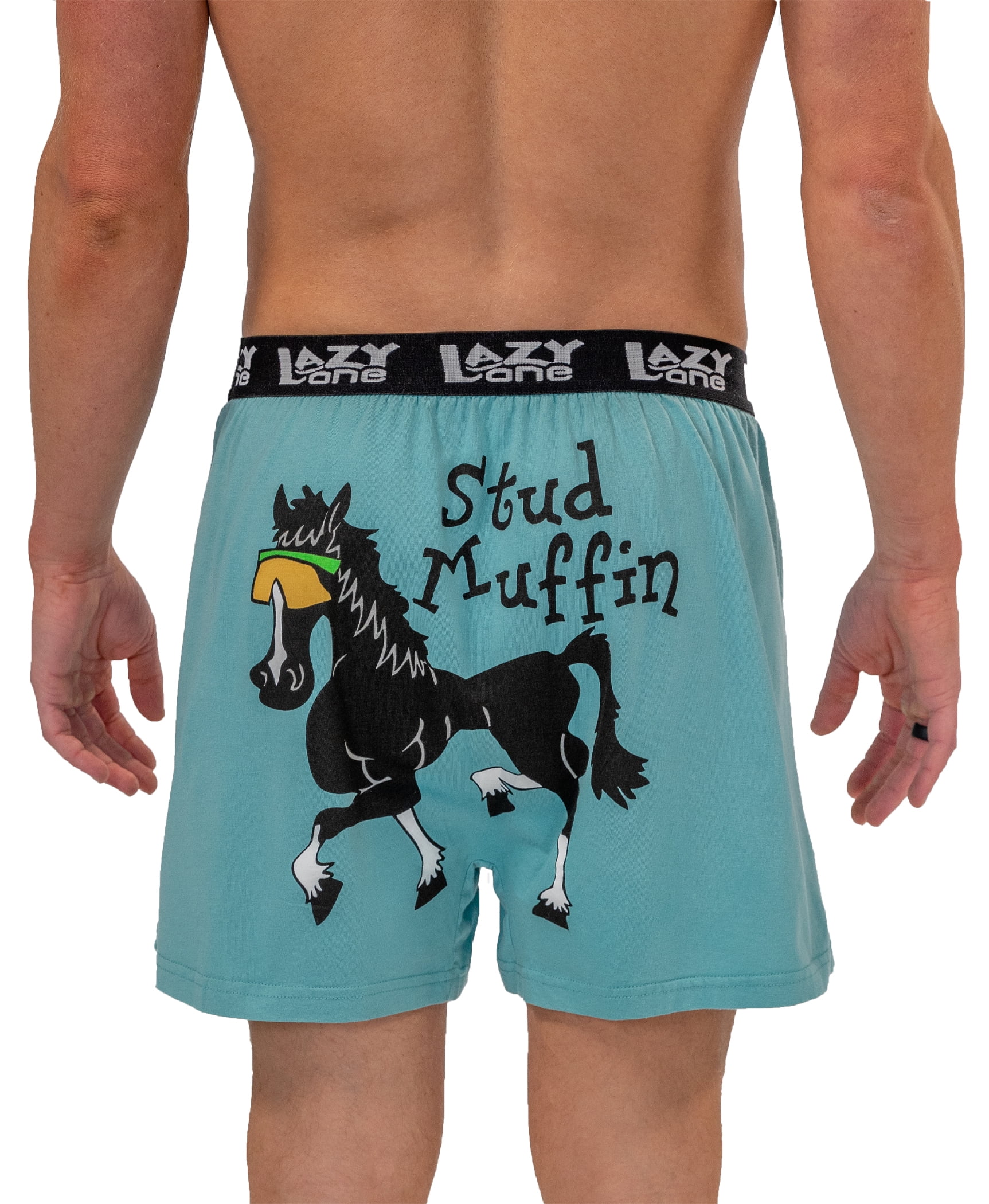 LazyOne Novelty Stud Muffin Boxers, Funny Animal & Humorous Gag Gift ...