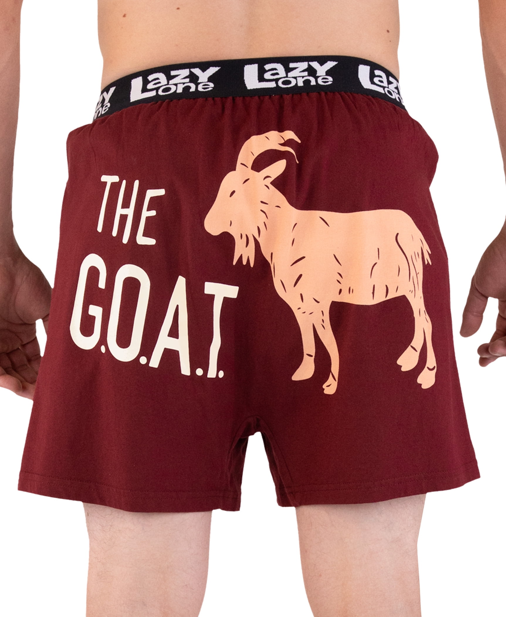 LazyOne Funny Animal Boxers, The G.O.A.T, Humorous Underwear, Gag Gifts ...