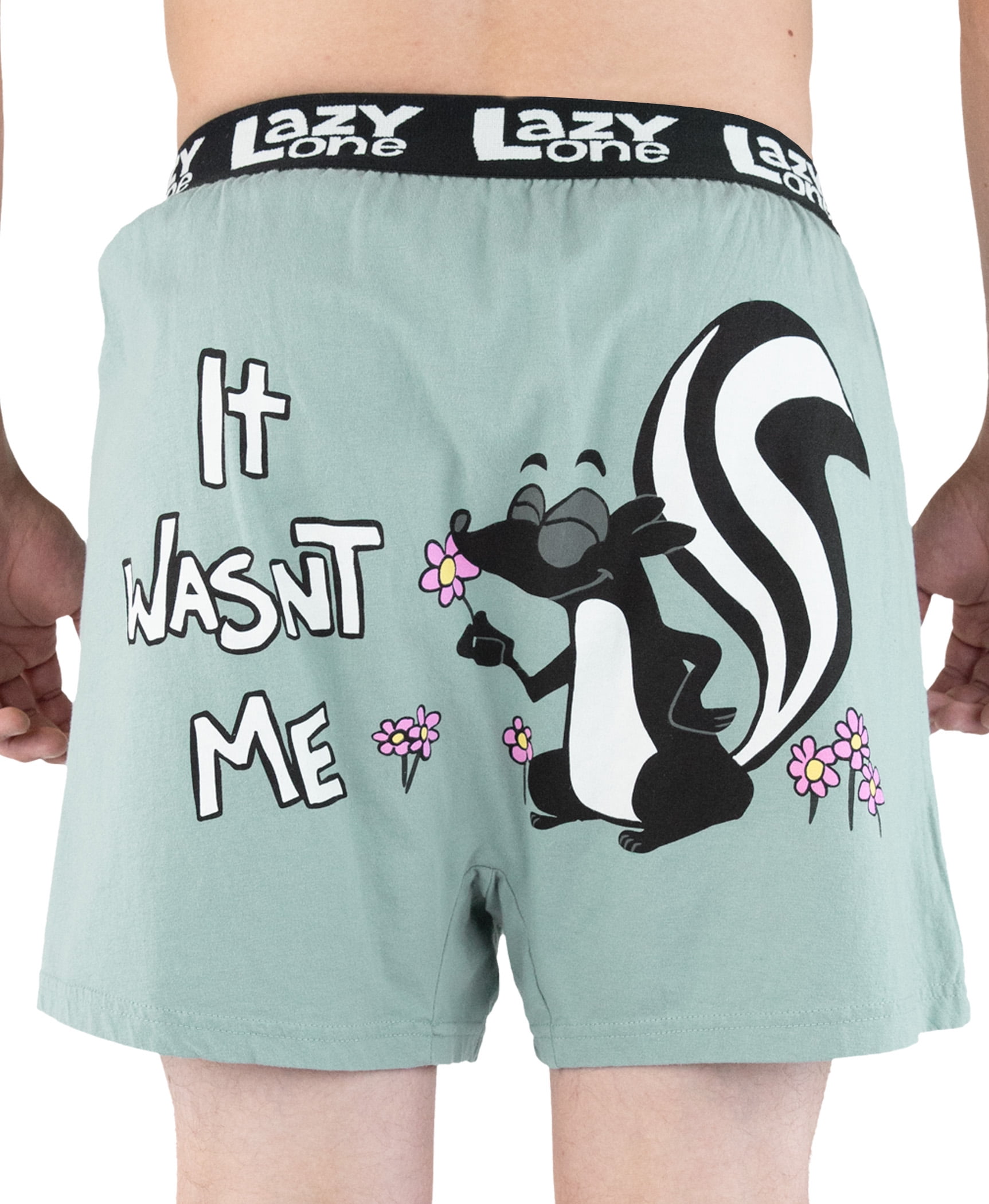 LazyOne Funny Animal Boxers, Wasn't Me Skunk, Humorous Underwear, Gag ...