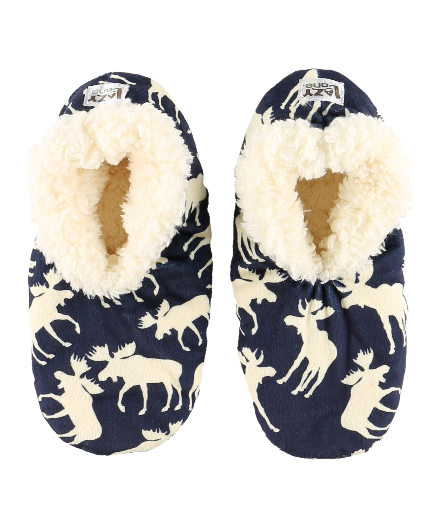 LazyOne Women's Keep Warm Fluffy Plush Fleece-Lined Moose Slippers, Non ...