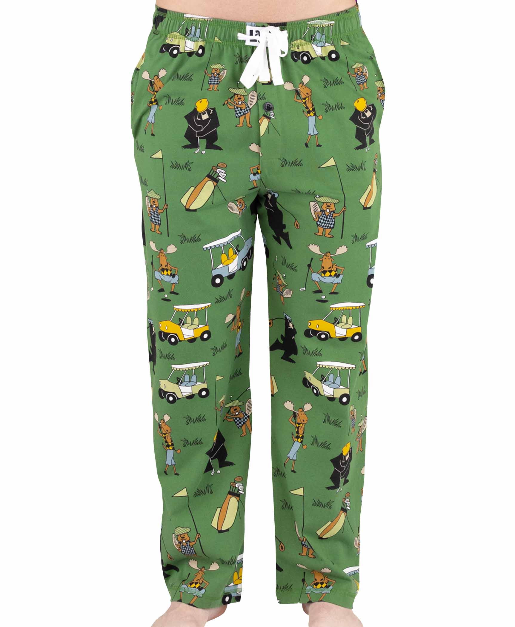 LazyOne Pajama Pants for Men, Male Pajamas, Green Golf Pajamas, X-small ...