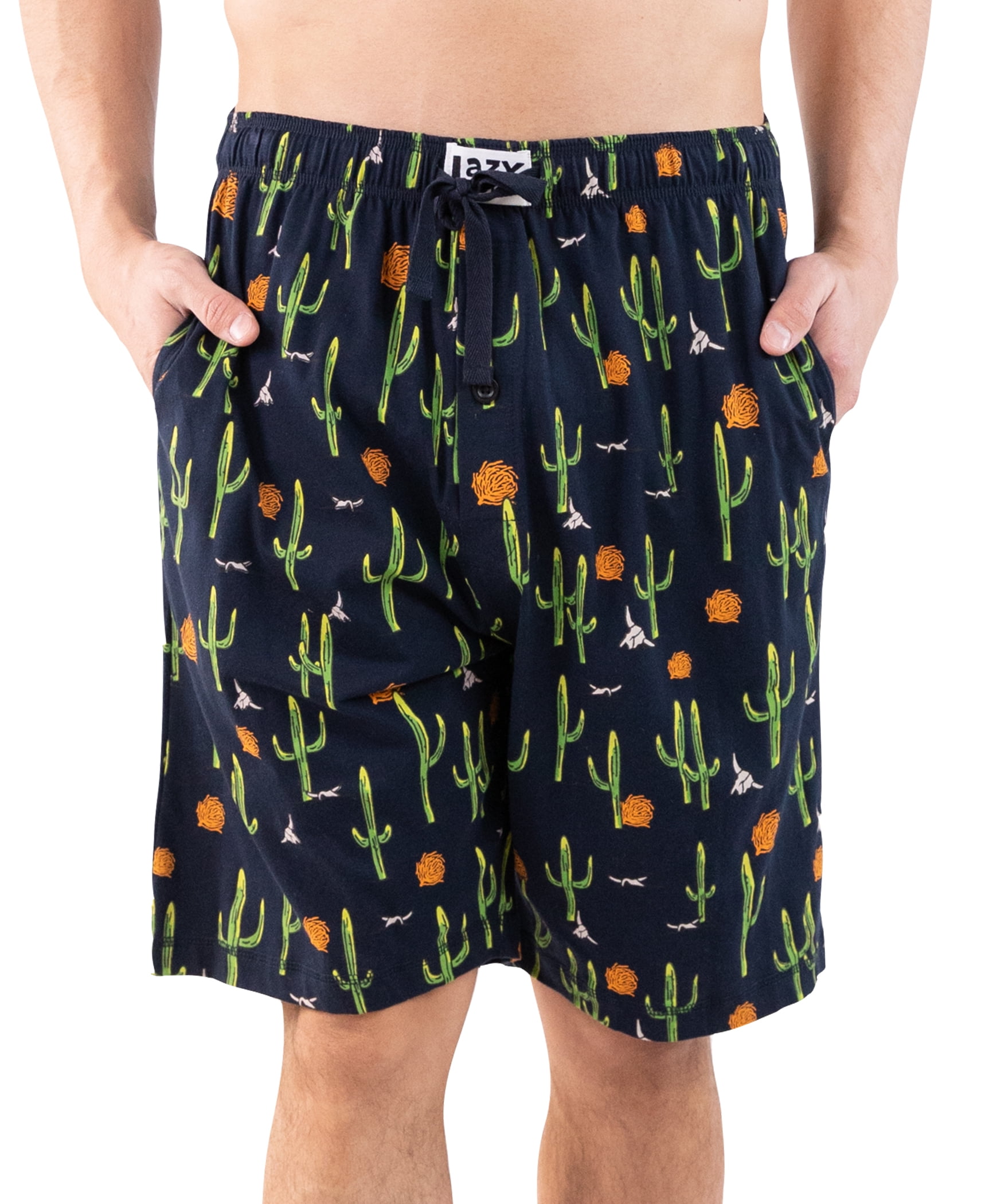 LazyOne Cactus Men's Pajama Shorts – Funny Cotton Pajama Shorts for Men ...