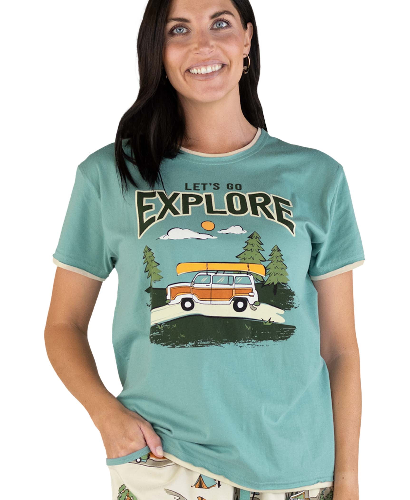 LazyOne Pajamas for Women, Cute Pajama Pants and Top Separates, Road ...