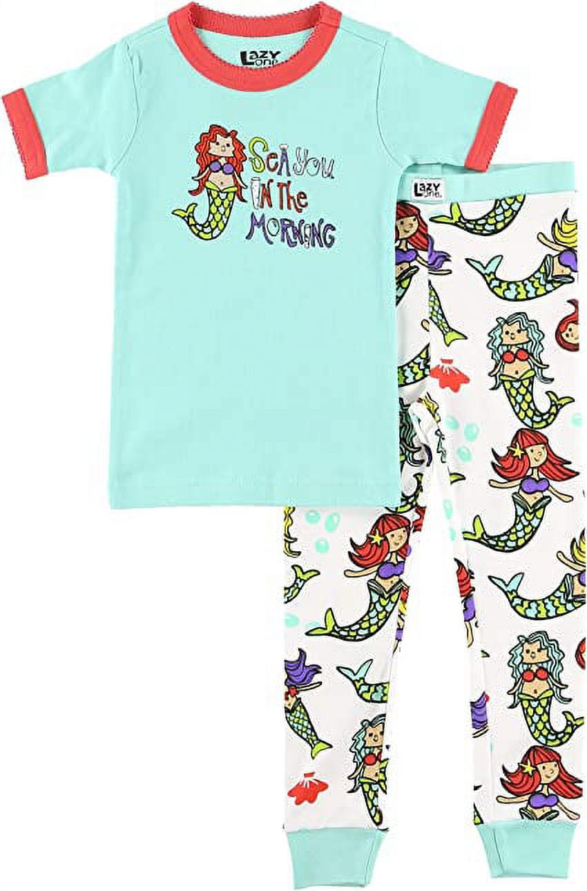 LazyOne Short-Sleeve PJ Sets for Girls and Boys, Mermaid, Funny Animal ...
