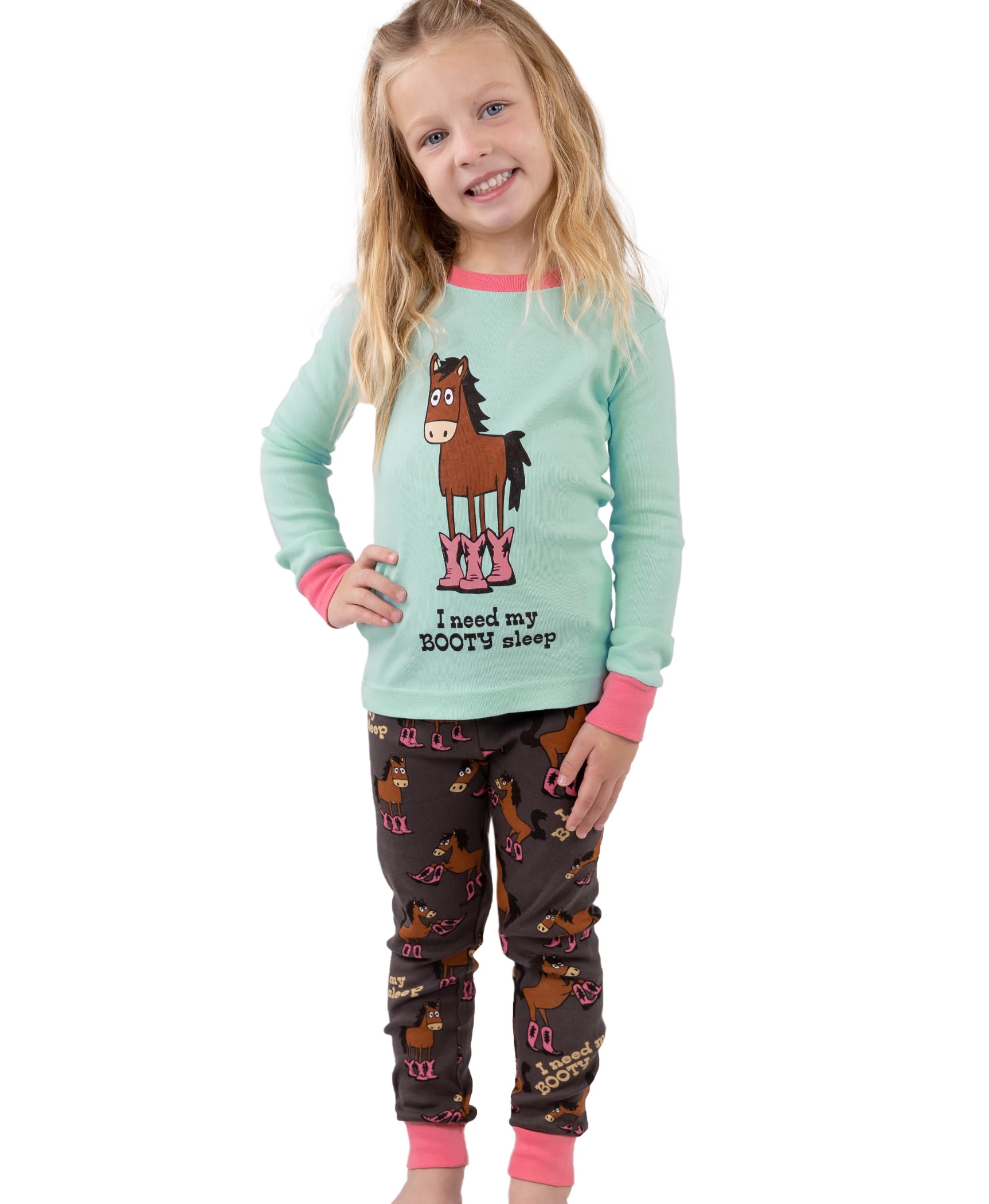 LazyOne Warm Long-Sleeve PJ Sets for Girls and Boys, Booty Sleep, Funny ...