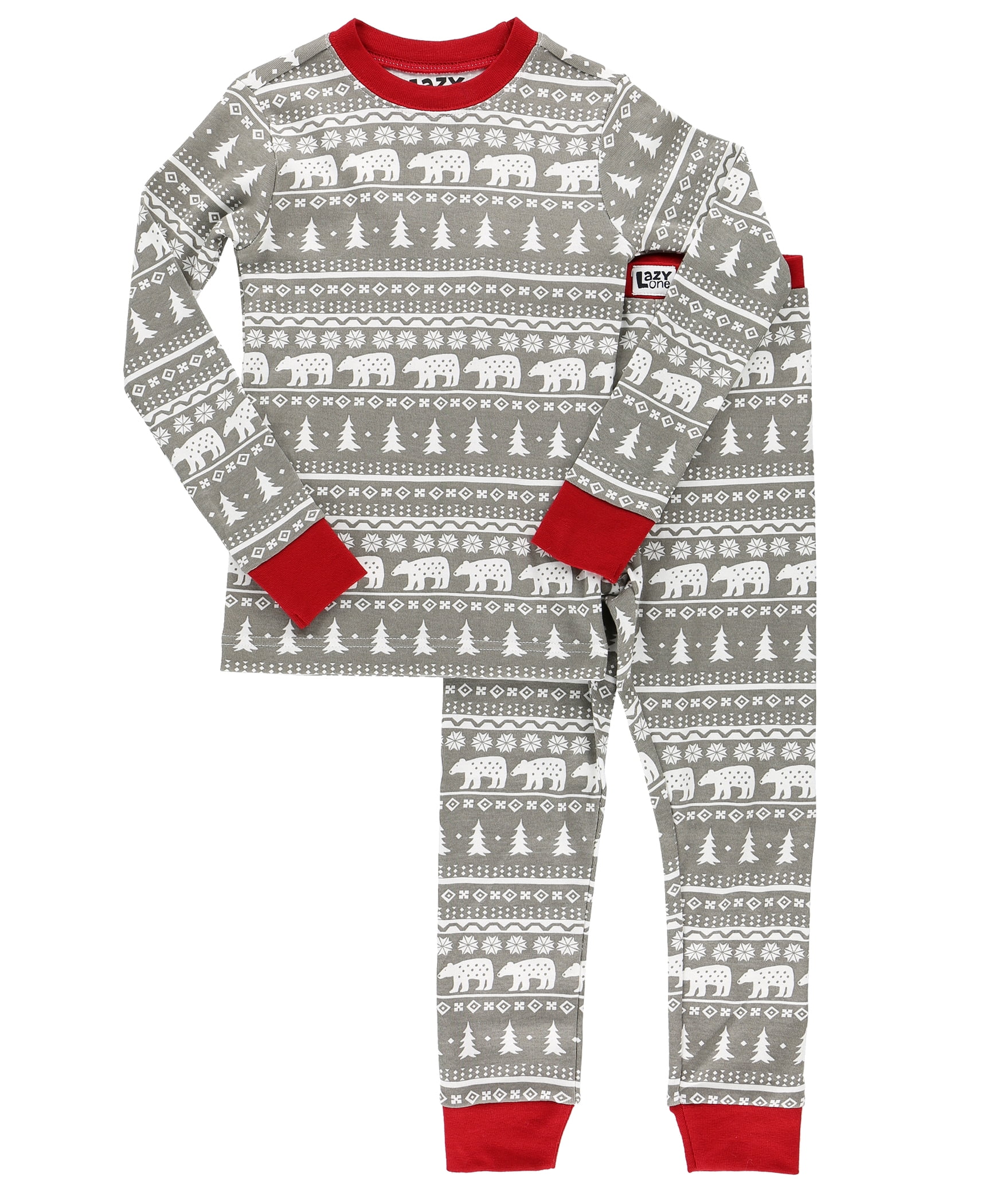LazyOne Warm Long-Sleeve PJ Sets for Girls and Boys, Nordic Bear, Funny ...