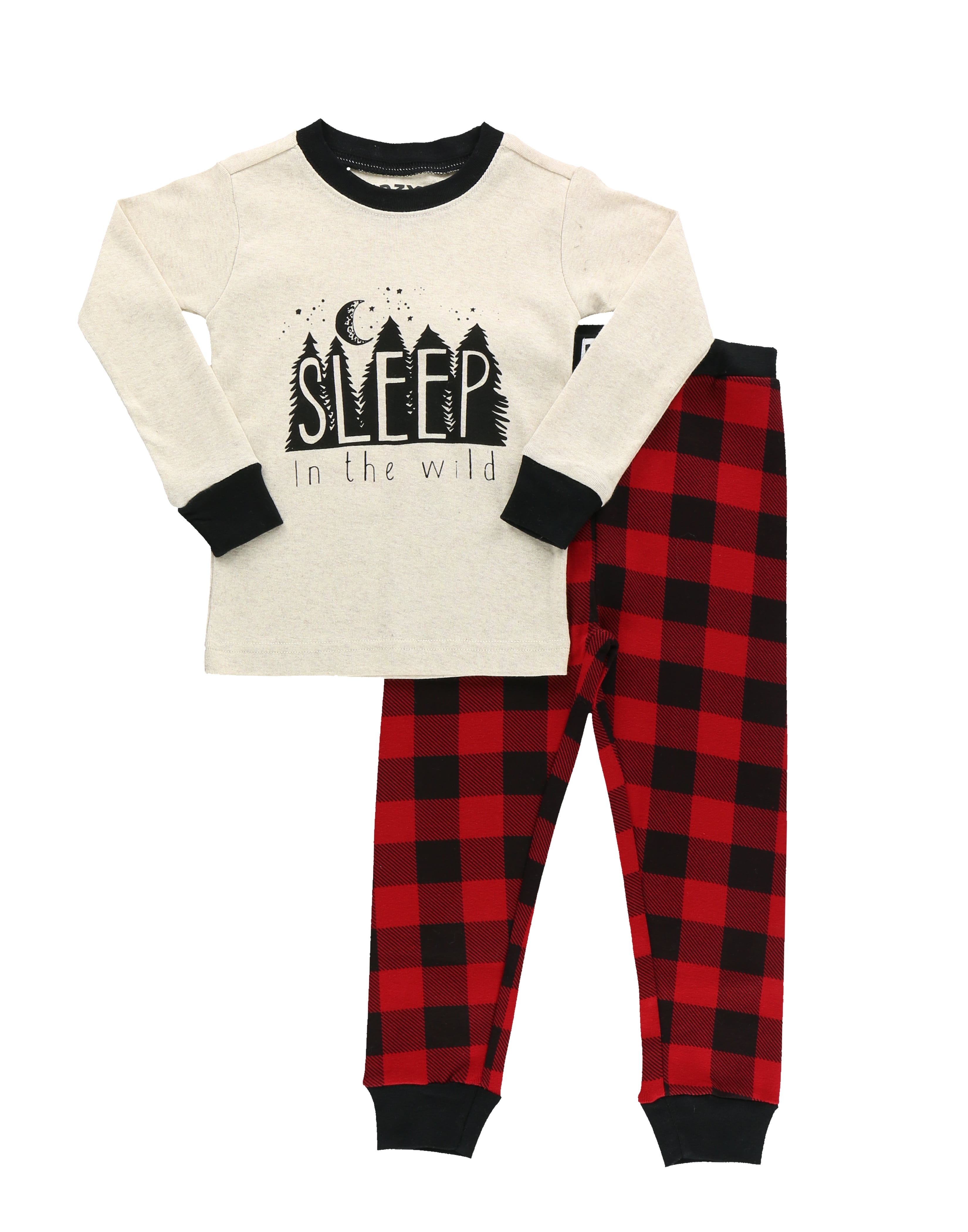 LazyOne Warm Long-Sleeve PJ Sets for Girls and Boys, Sleep Wild, Funny ...