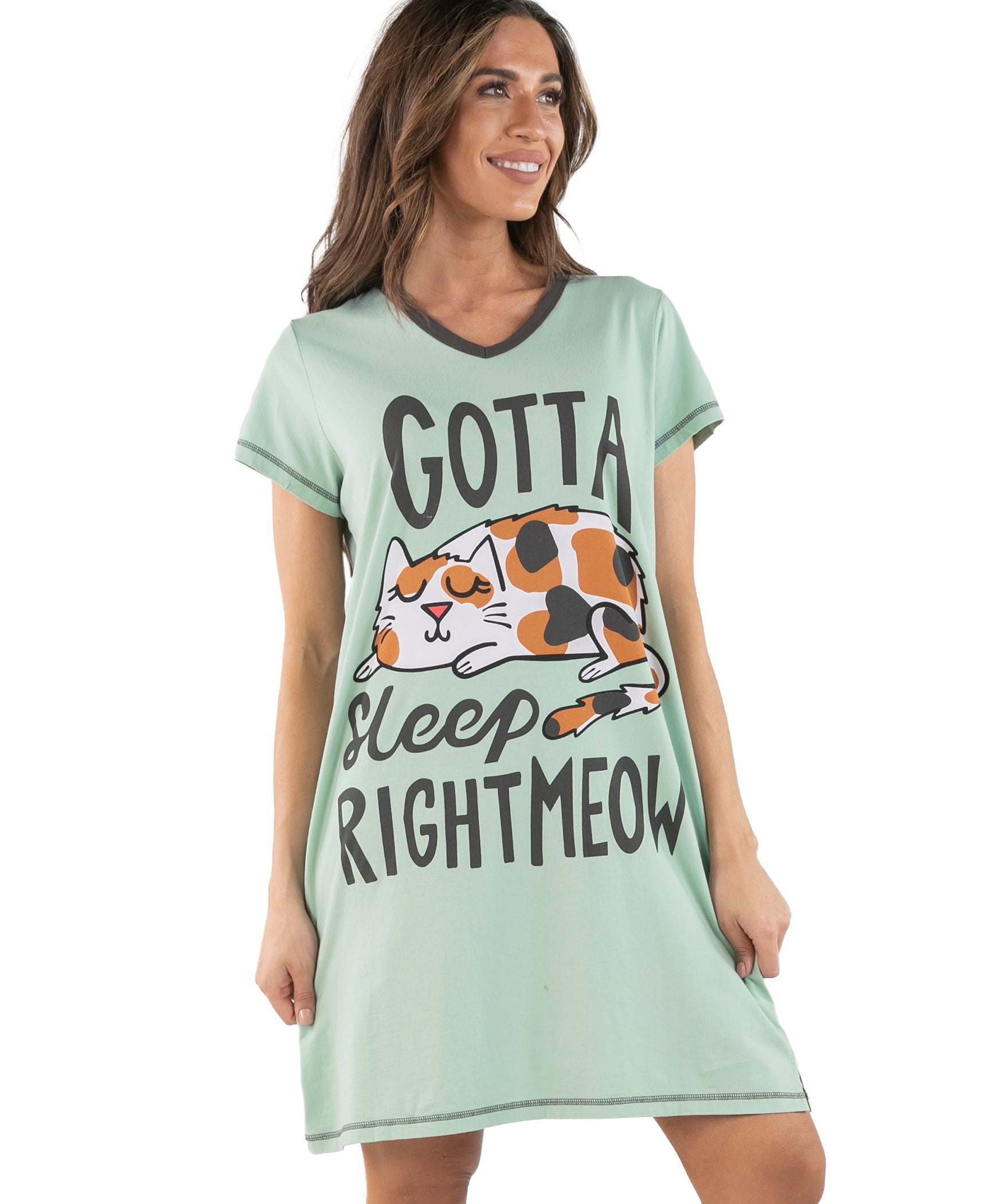 LazyOne Women's Nightgown, Funny V-Neck Sleep Shirt for Women (Sleep ...