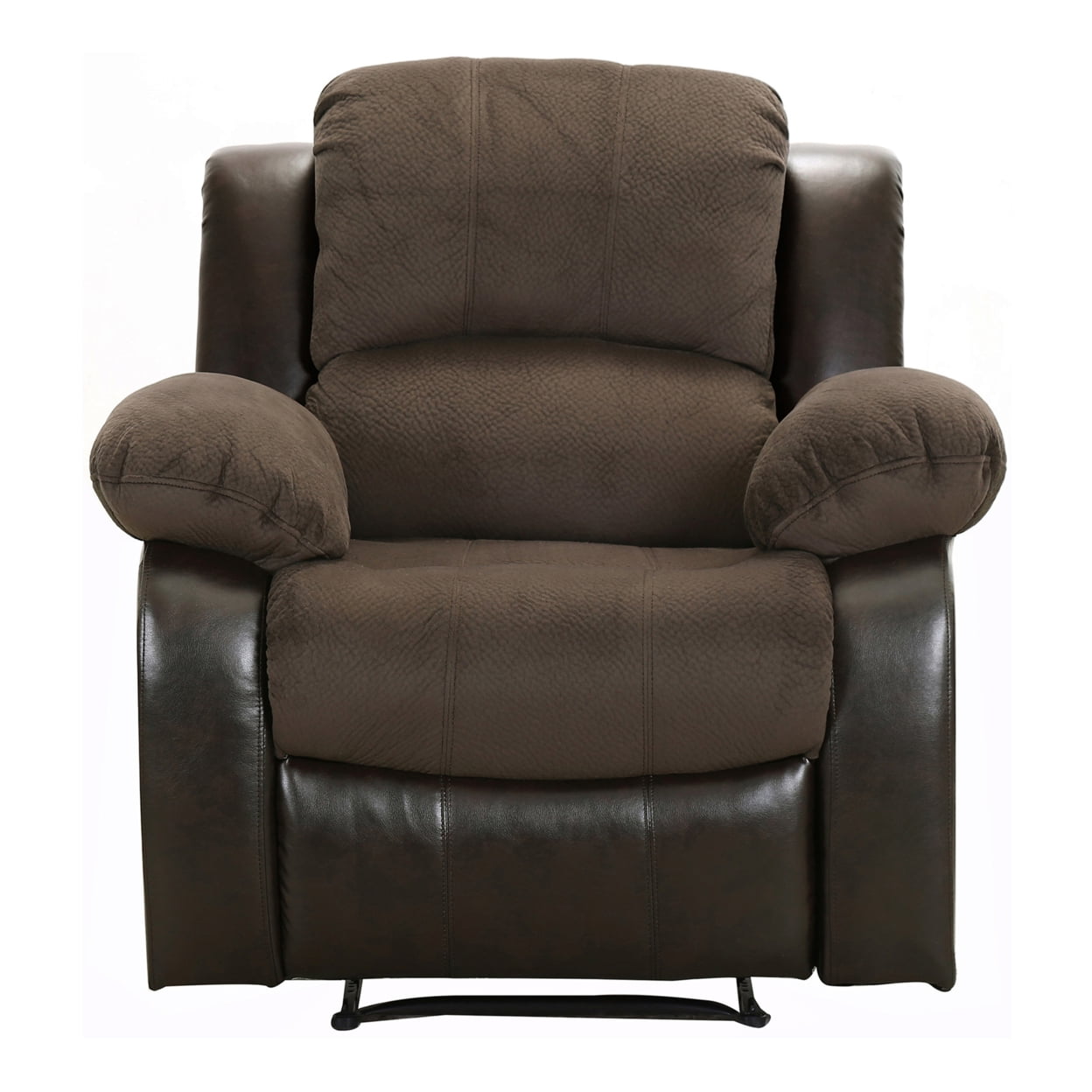 Lazzara Home Bianca 2-Tone Brown Polyester And Faux Leather Upholstered ...