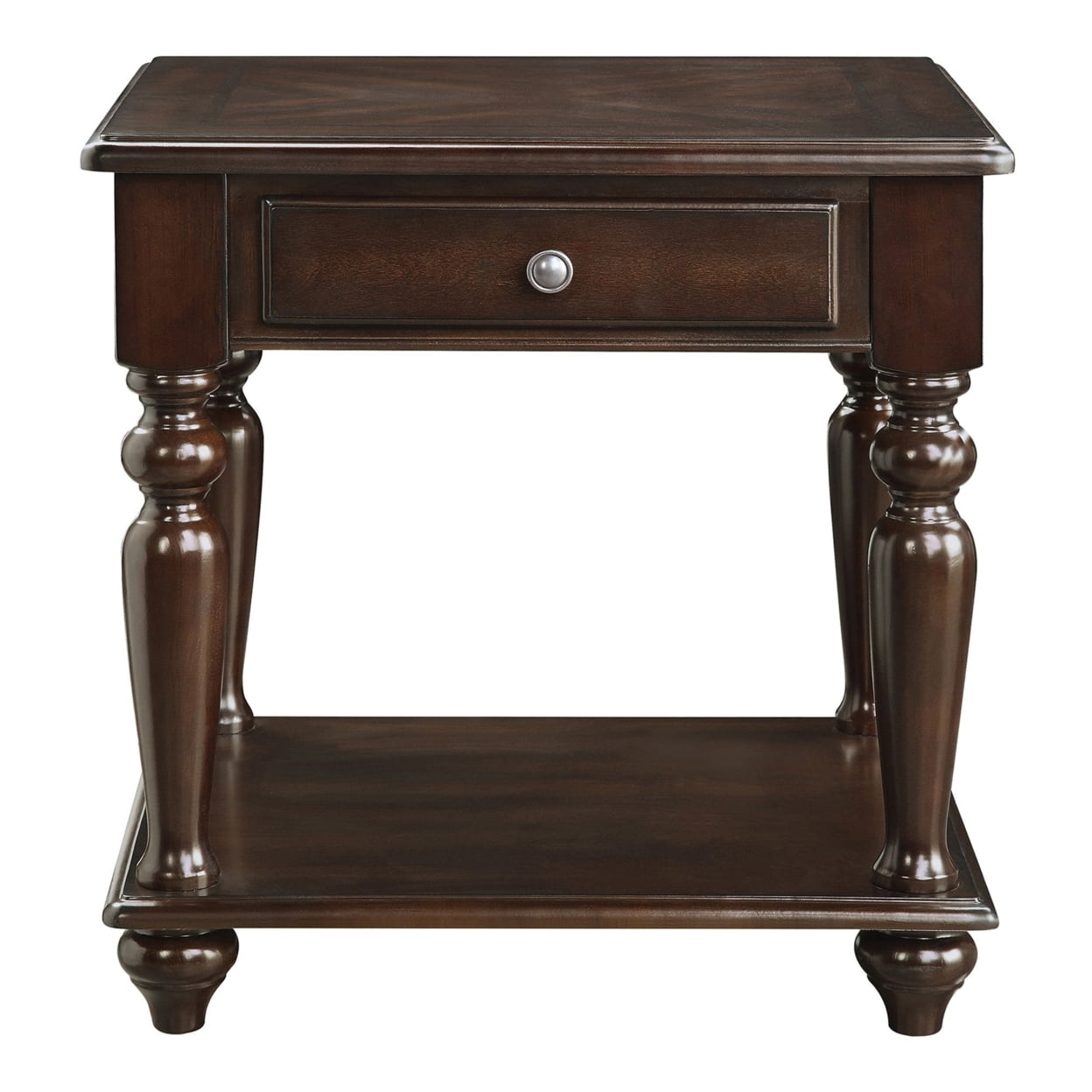 Lazzara Home Koy 24 in. Espresso Rectangular Wood End Table with Drawer ...