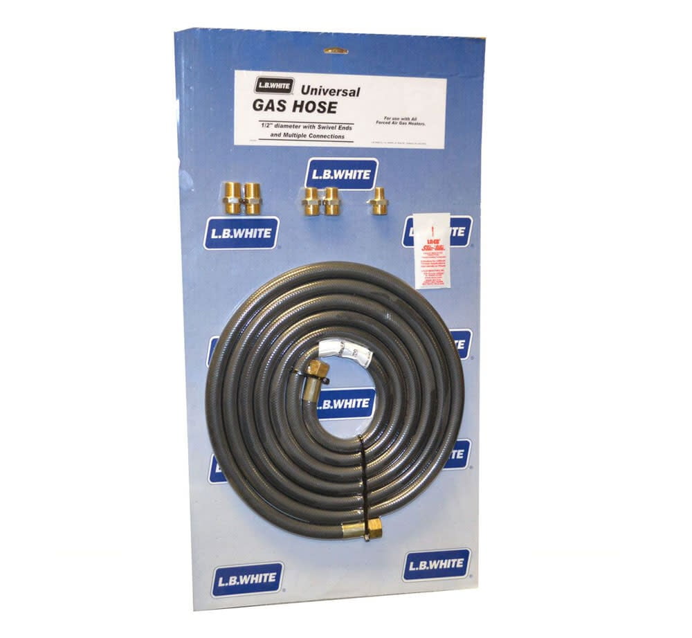 Lb White 1/2 In. X 25 Ft. Universal Gas Hose Kit With 5 Adapters ...
