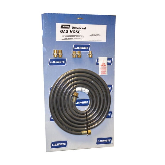 Lb White 1/2 In. X 25 Ft. Universal Gas Hose Kit With 5 Adapters ...