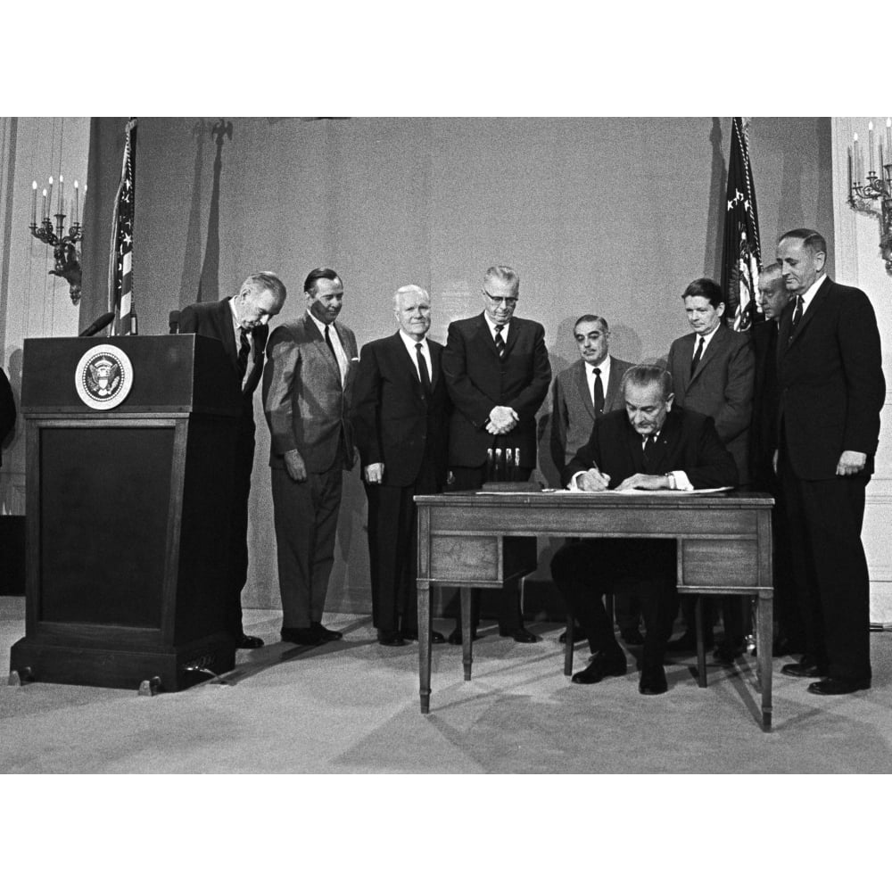 Lbj'S Great Society Programs. President Lyndon Johnson Signing Of ...