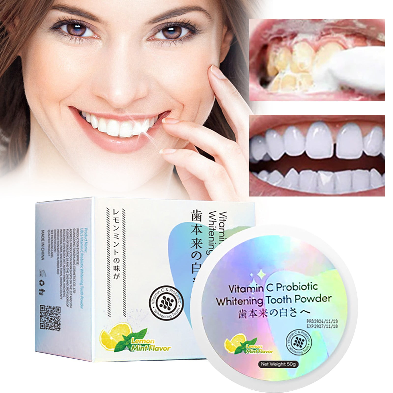 Lbls Whitening Toothpaste Set 200G,Vit C Probiotic Tooth Powder,Scoban ...