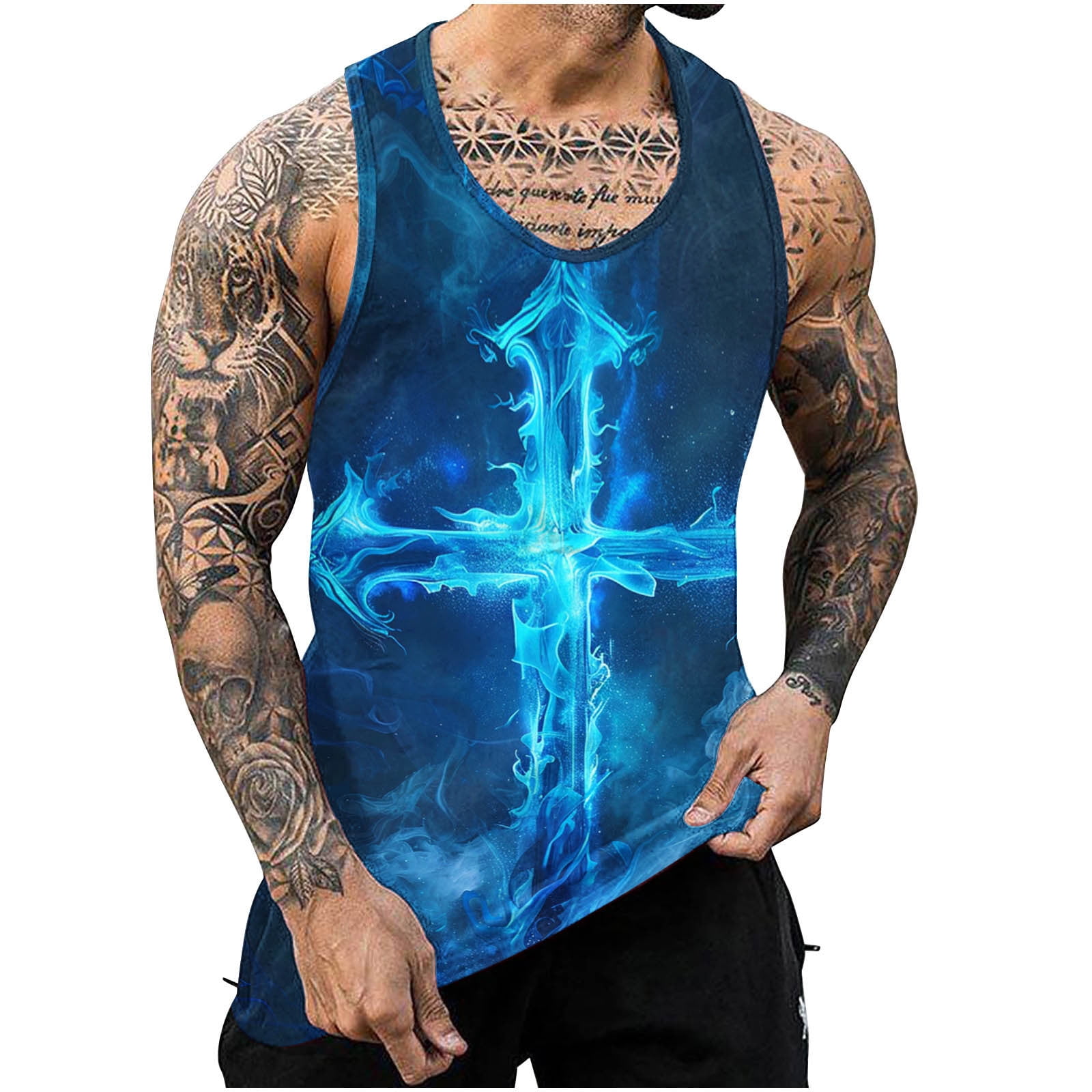 LbsKUS Mens 3D Graphic Printed T Shirts Summer Casual Christian ...
