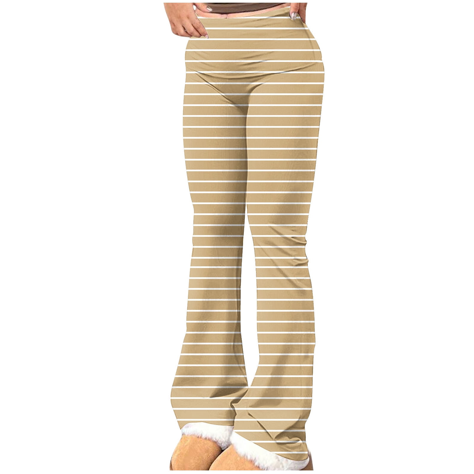 LbsKUS Saving,Women's Casual Striped Yoga Pants Hipster High Waisted ...