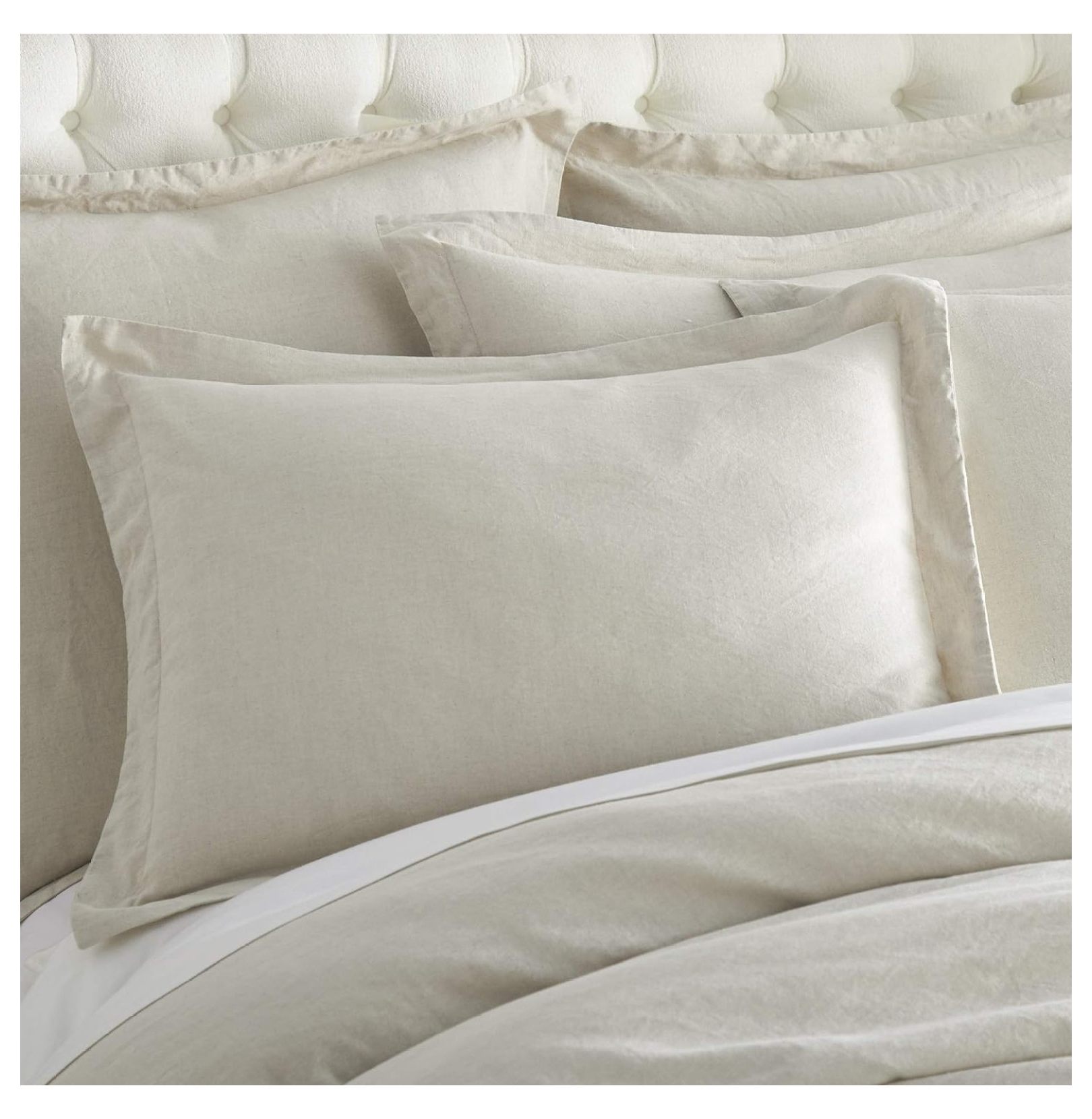 LcXctD - 100% Linen - Standard Sham - Washed Linen in Natural - Sham ...