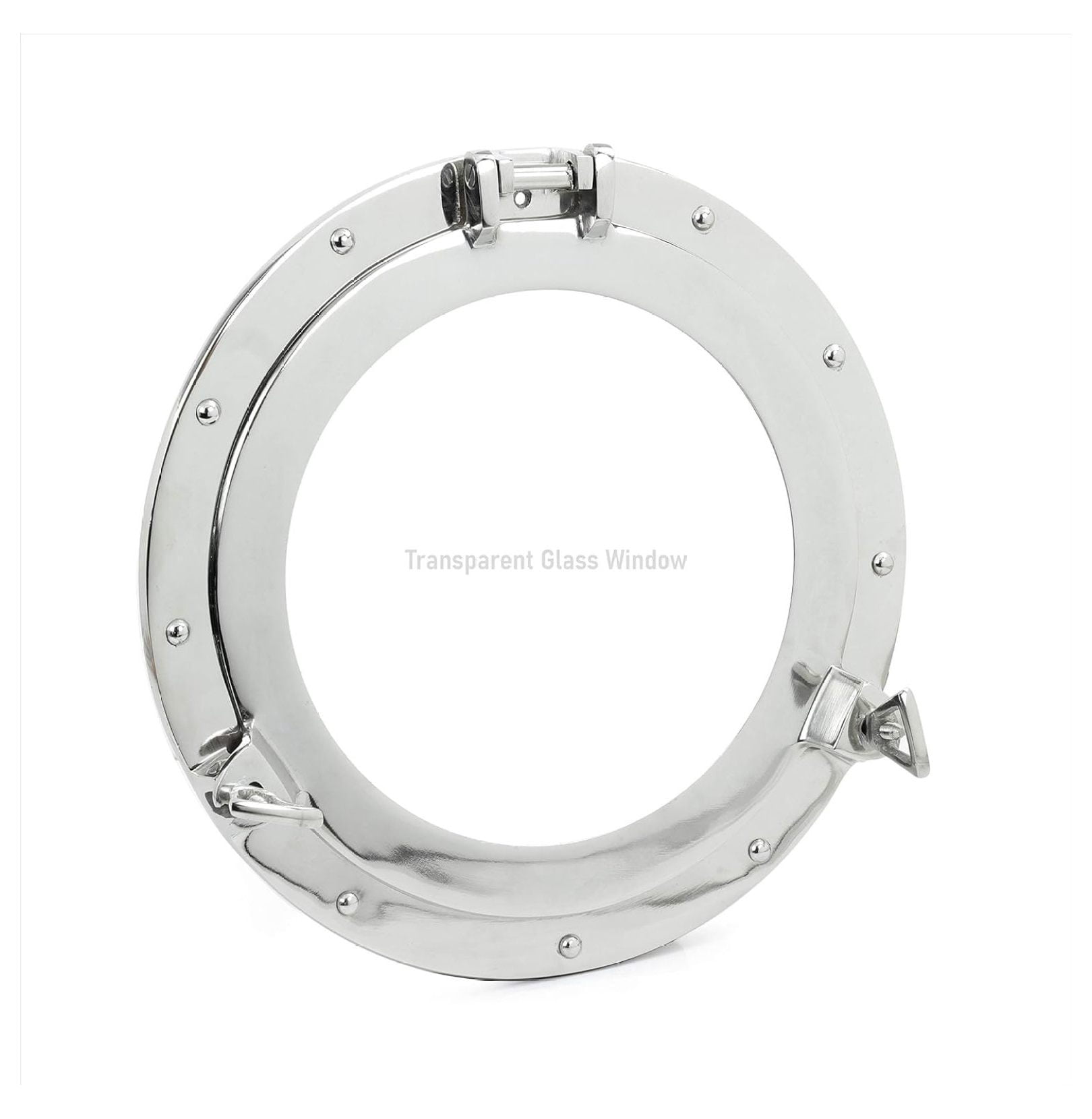 LcXctD 11" Premium Silver Lined Aluminum Plated Porthole Nautical Ship ...