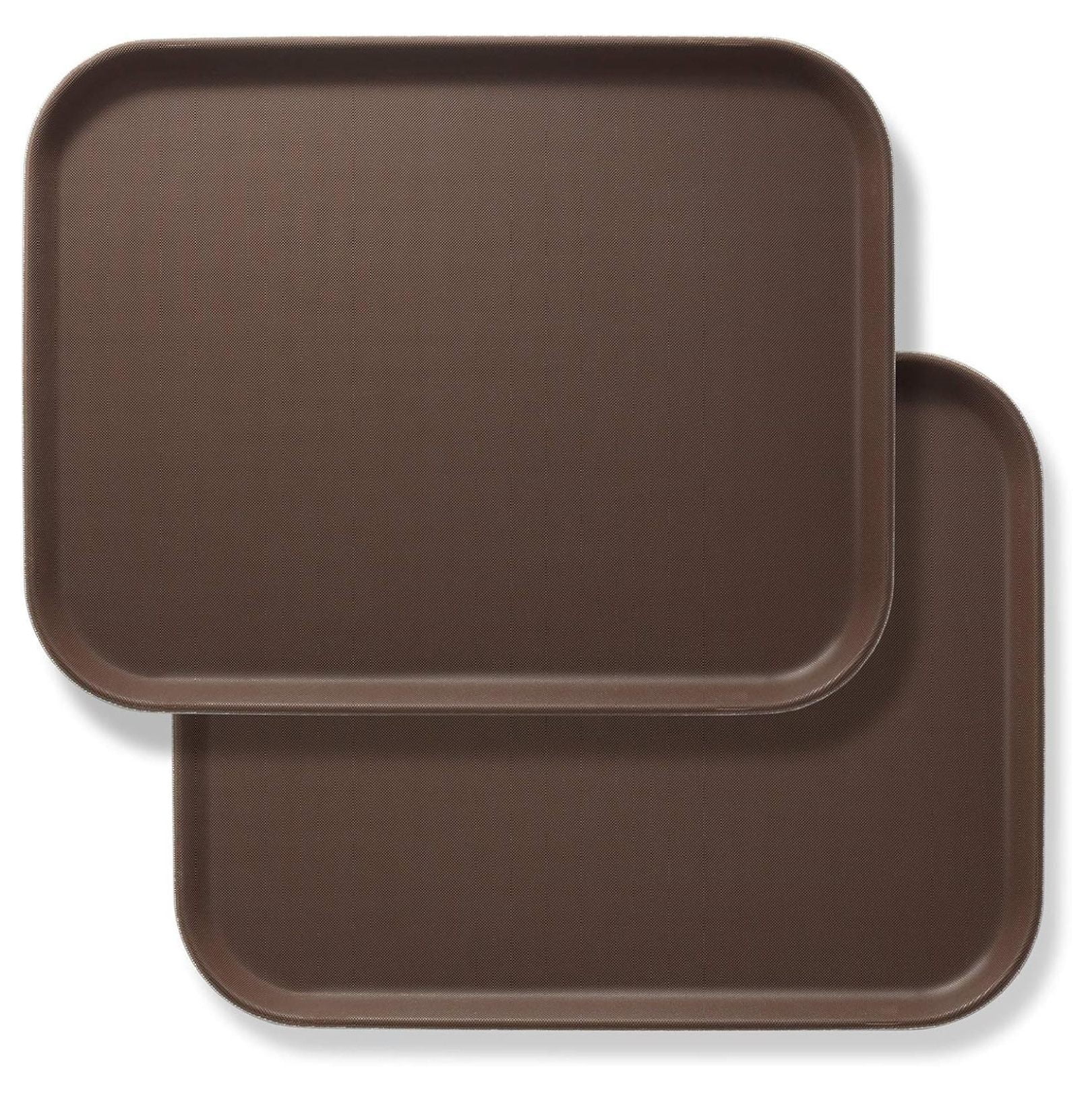 LcXctD 14" x 18" Rectangular Restaurant Serving Trays (Set of 2), Brown ...