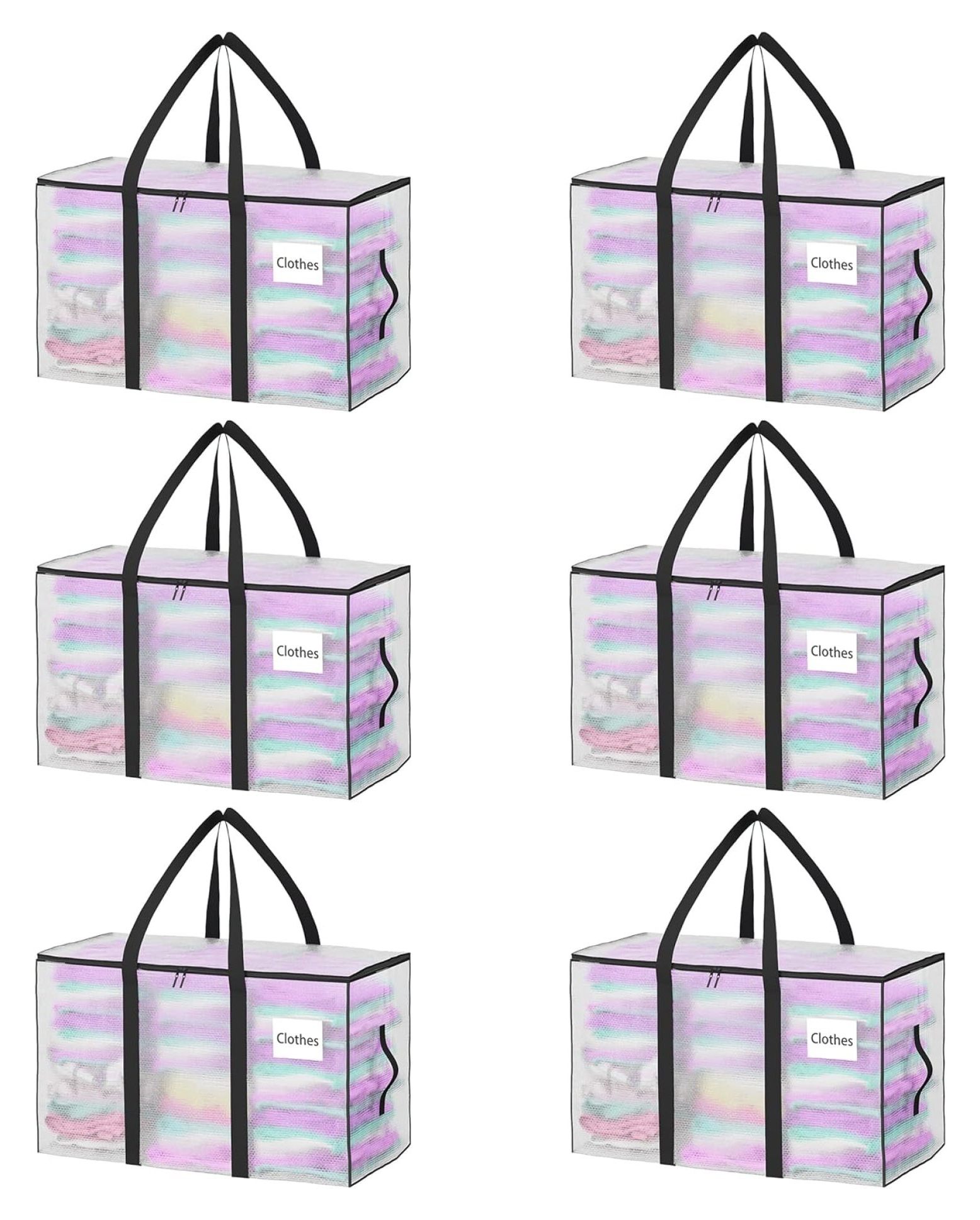 LcXctD 6 Pack 150L Heavy Duty 132lb Load Extra Large Moving Bags with ...