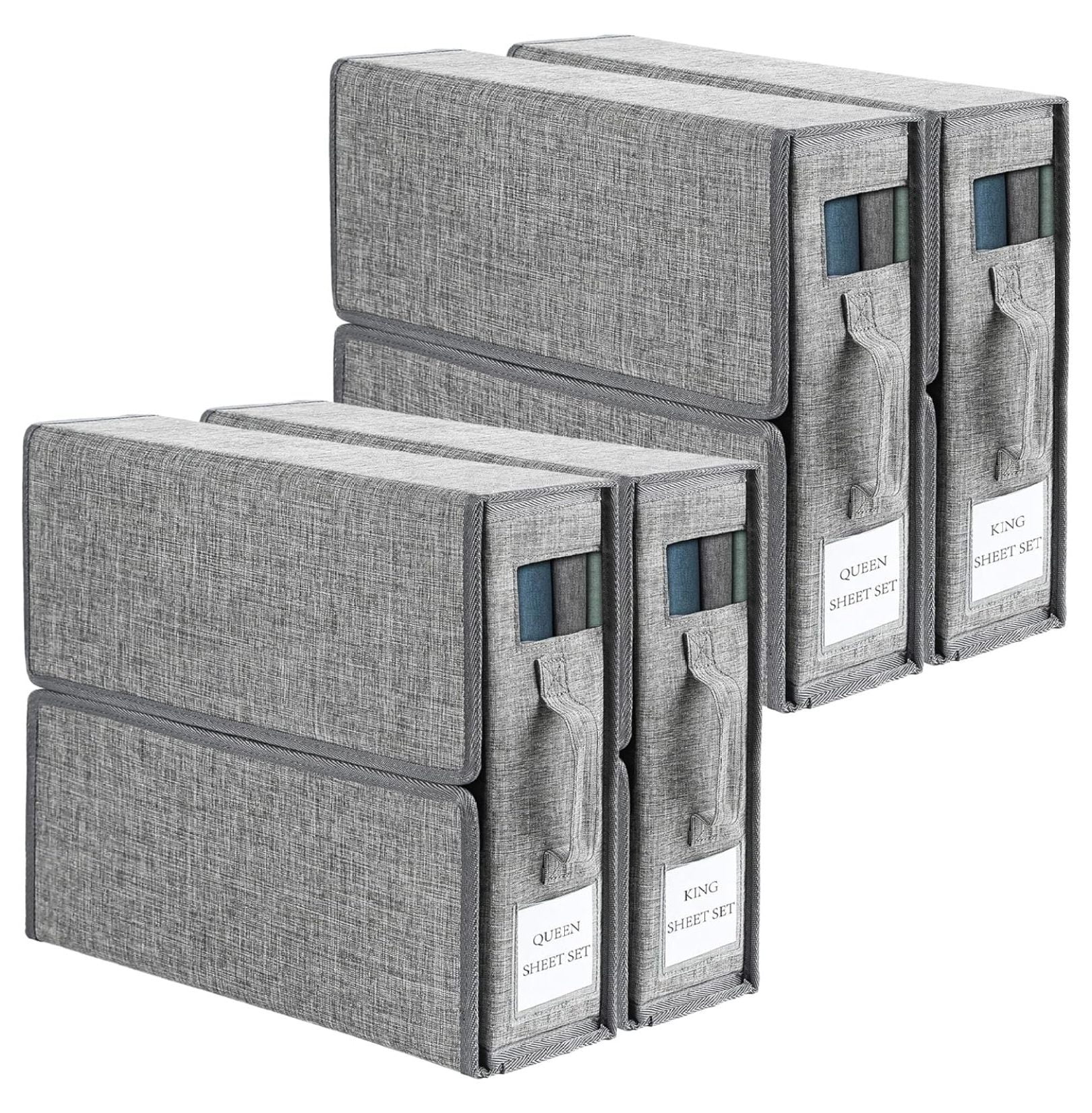 LcXctD Foldable Bed Sheet Organizers and Storage 4 Pack (Queen or King ...