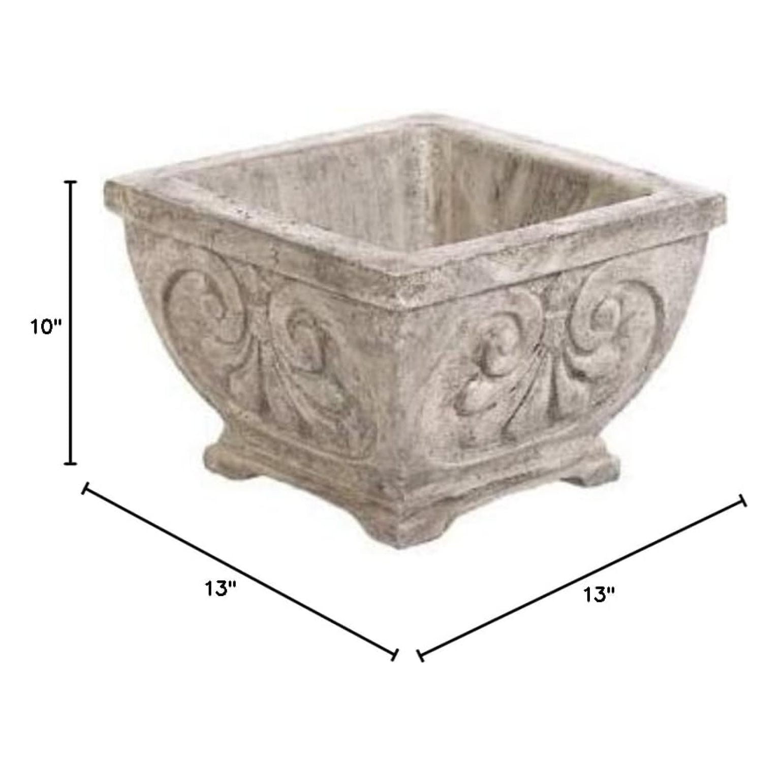 LcXctD Normandy Jr Planter- 10" h x 13" Square- Pre-Aged - Walmart.com