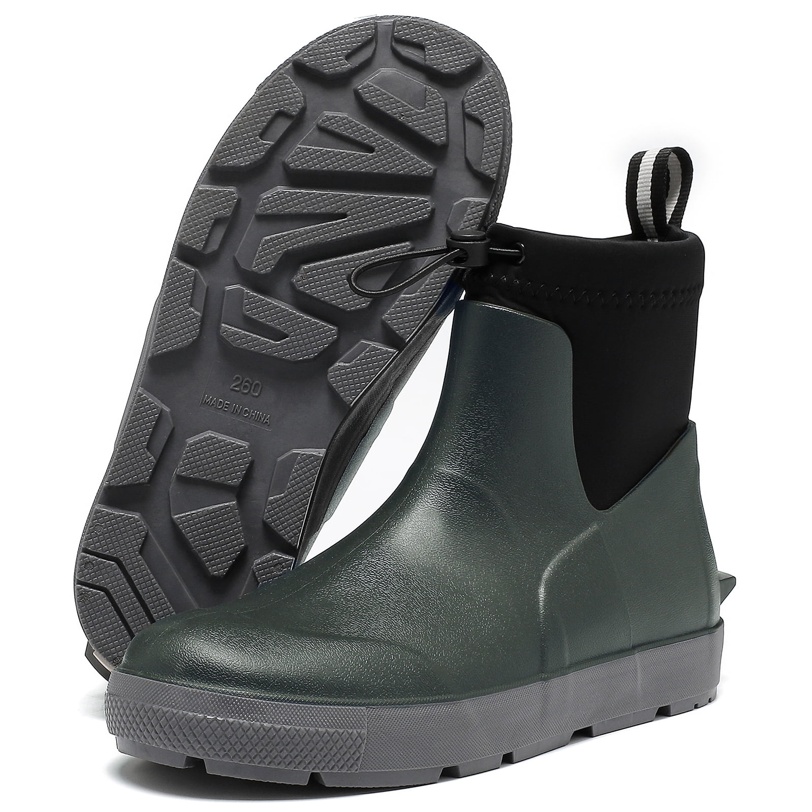 Deck Boots For Men's,Ankle Rubber Rain boots Waterproof Anti-Slip ...