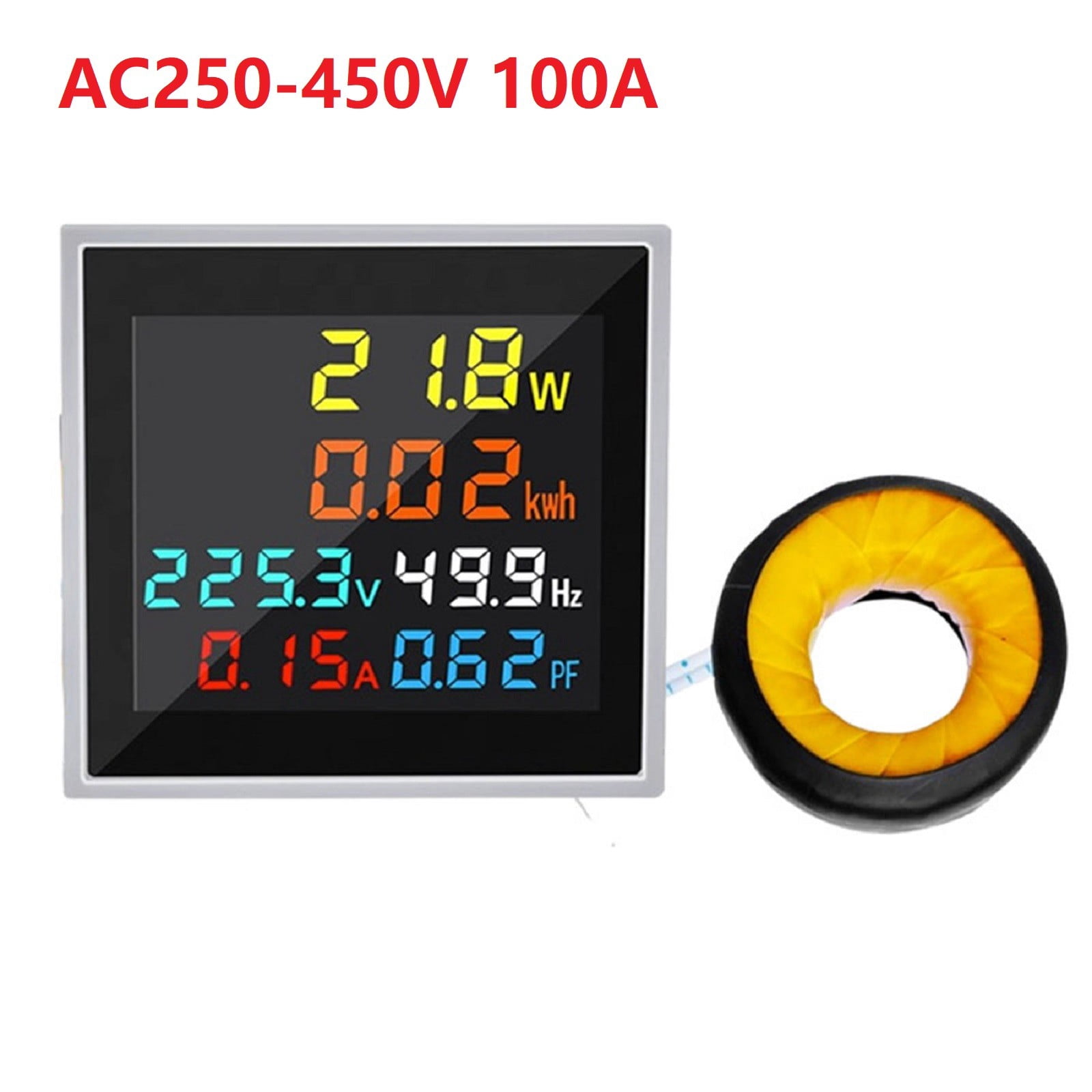 Lcd Digital Ac Current Voltage Amperage 6In1 Power Energy Monitor Ac50 ...